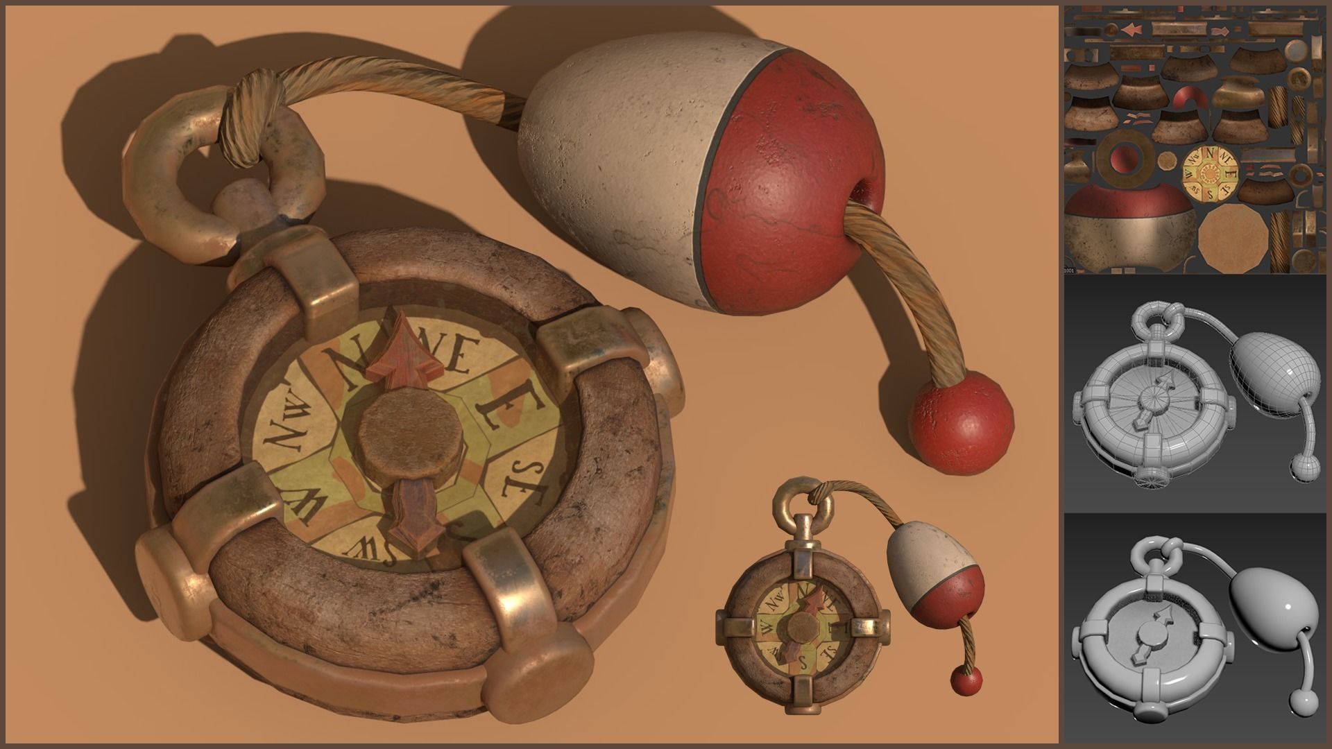 3D model Stylized LP Cartoony Fishing Bobber Compass VR / AR / low-poly | CGTrader