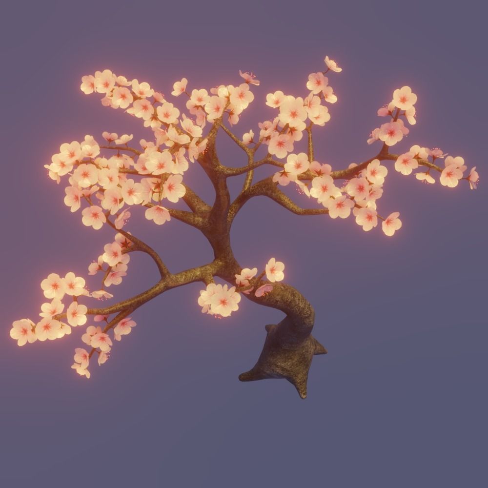 cherry tree 3D model animated rigged | CGTrader