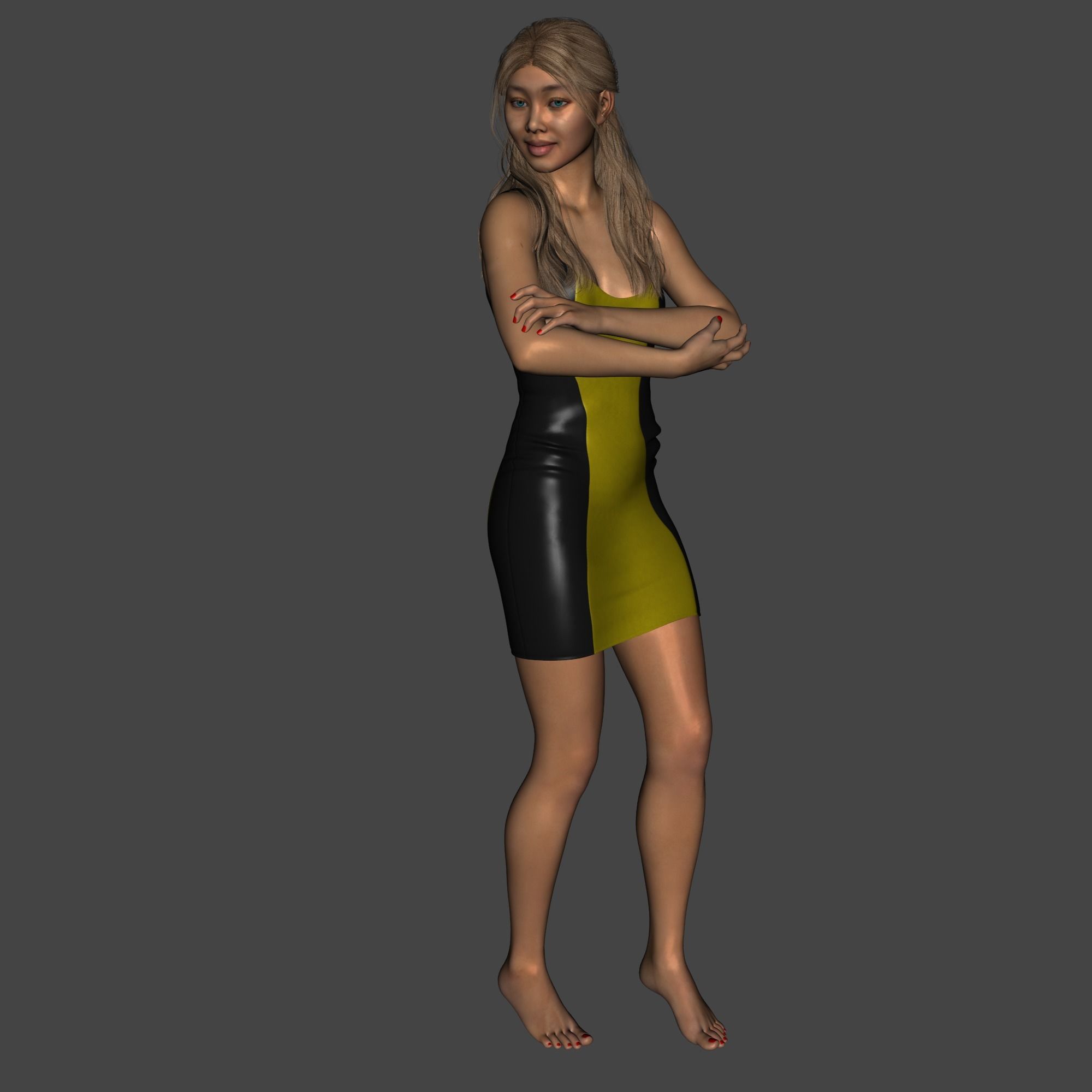 wanda-001 woman in dress 3D model | CGTrader