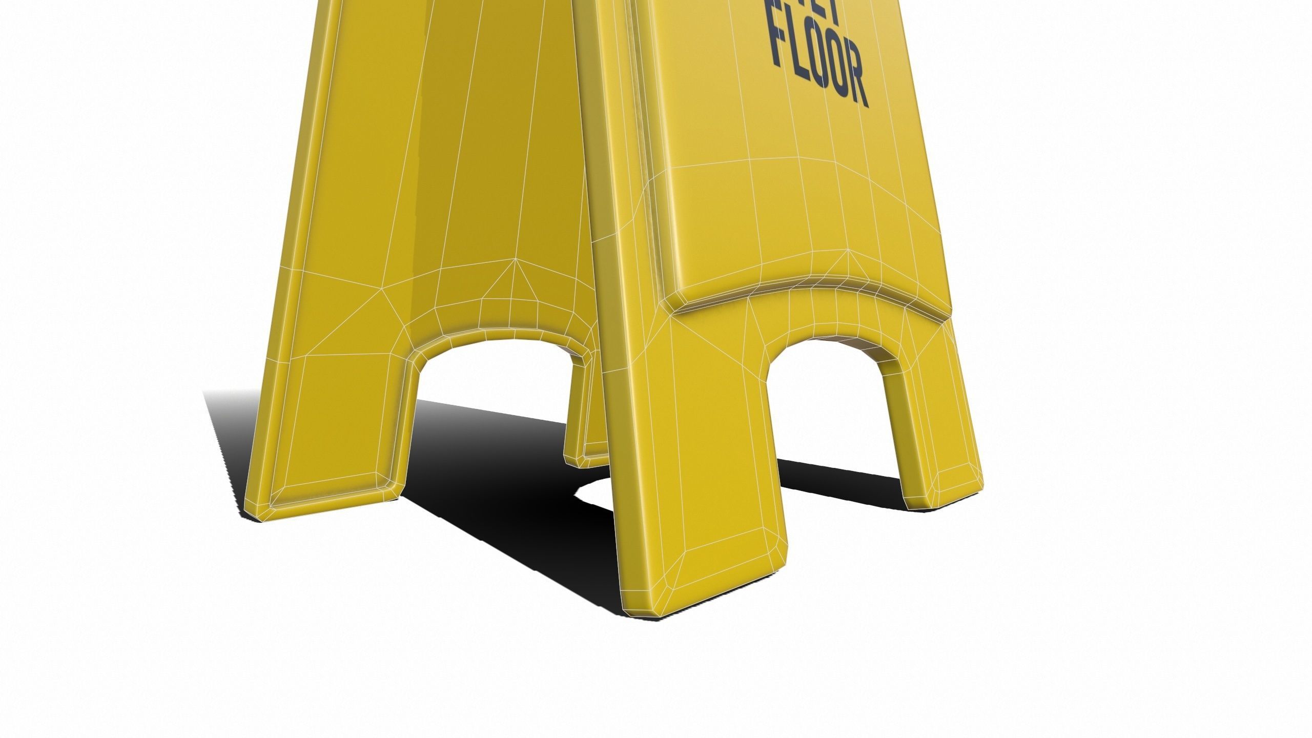 3D model Caution Wet Floor Safety Sign - Clean and Dirty Low Poly VR ...