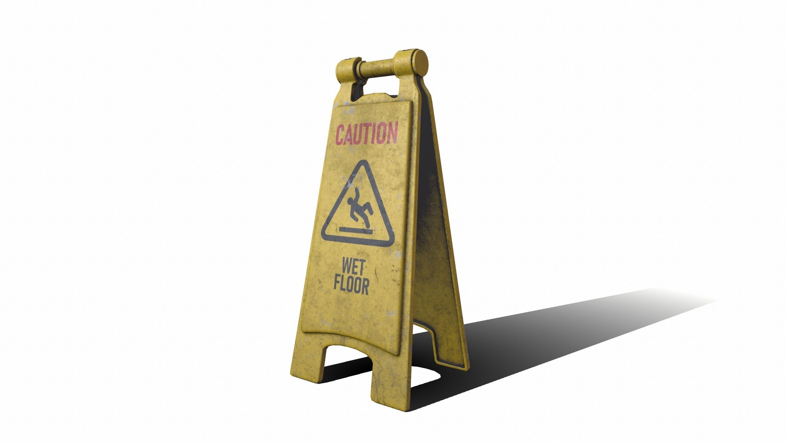 3D model Caution Wet Floor Safety Sign - Clean and Dirty Low Poly VR ...