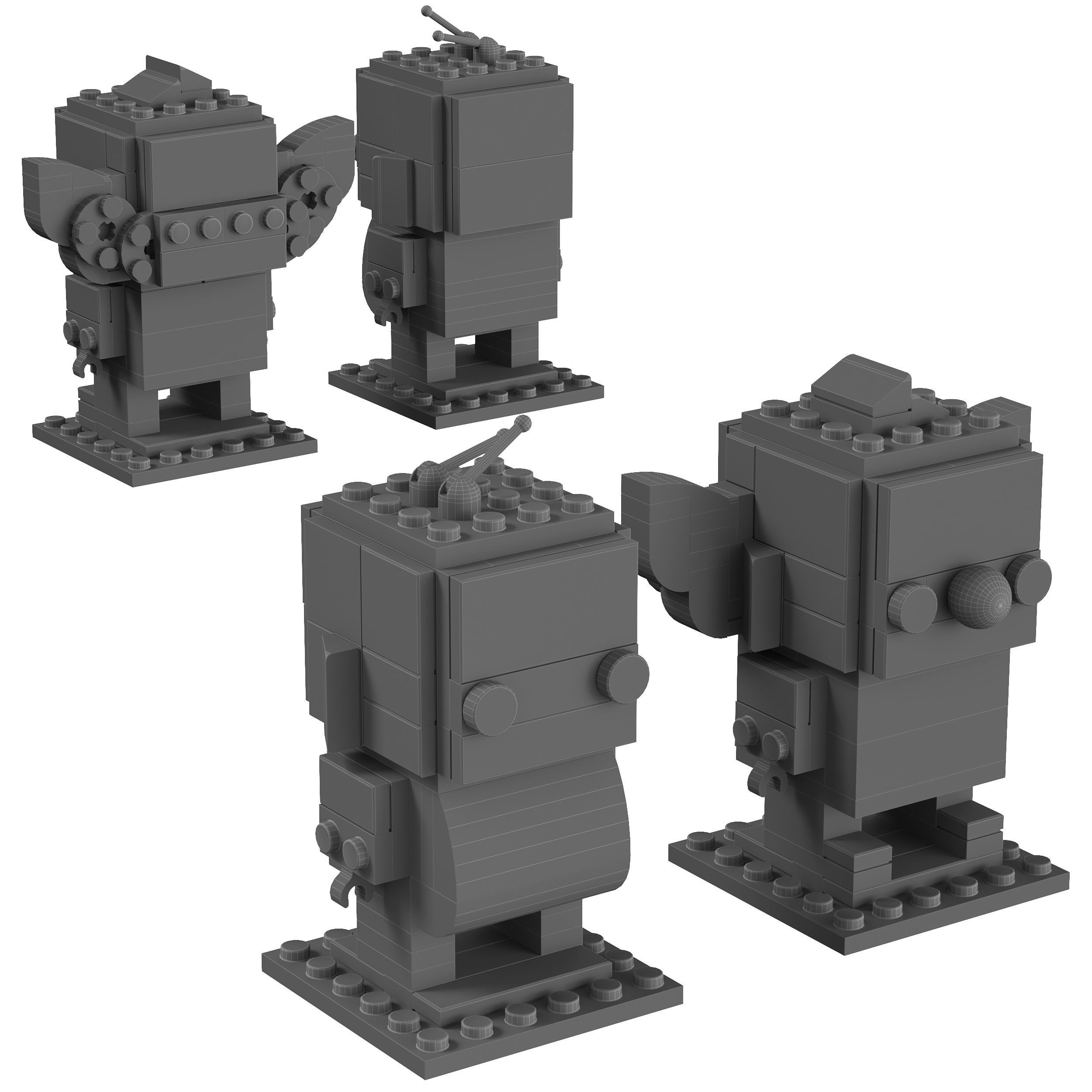 Lego BrickHeadz - 41632 Homer Simpson and Krusty the Clown 3D model ...