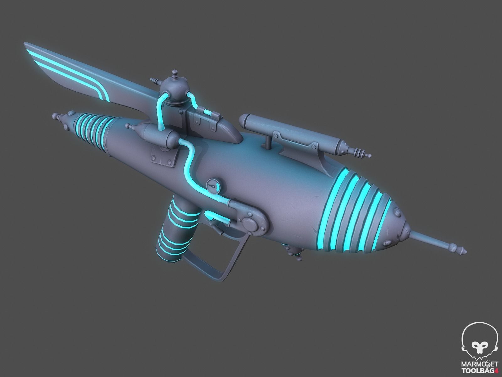 3D model Retro Pbr Textured Raygun VR / AR / low-poly | CGTrader