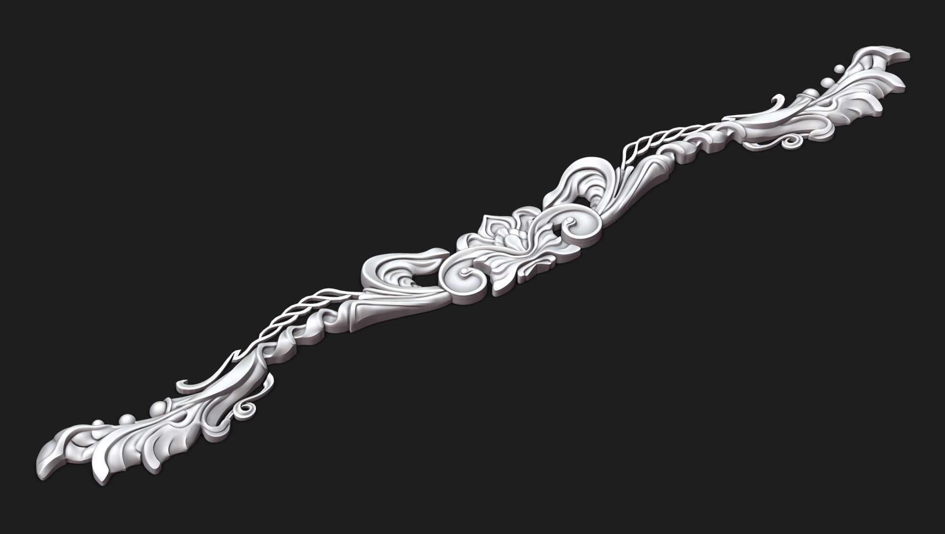 Ornamental underline 3D model 3D printable | CGTrader