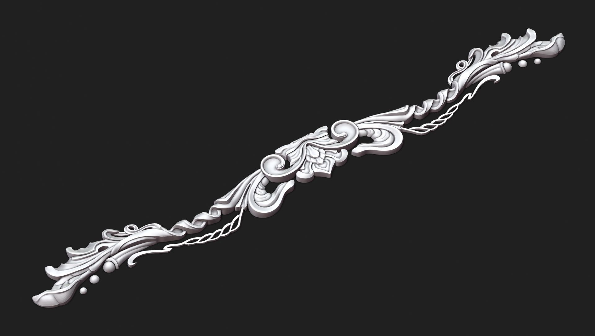 Ornamental underline 3D model 3D printable | CGTrader