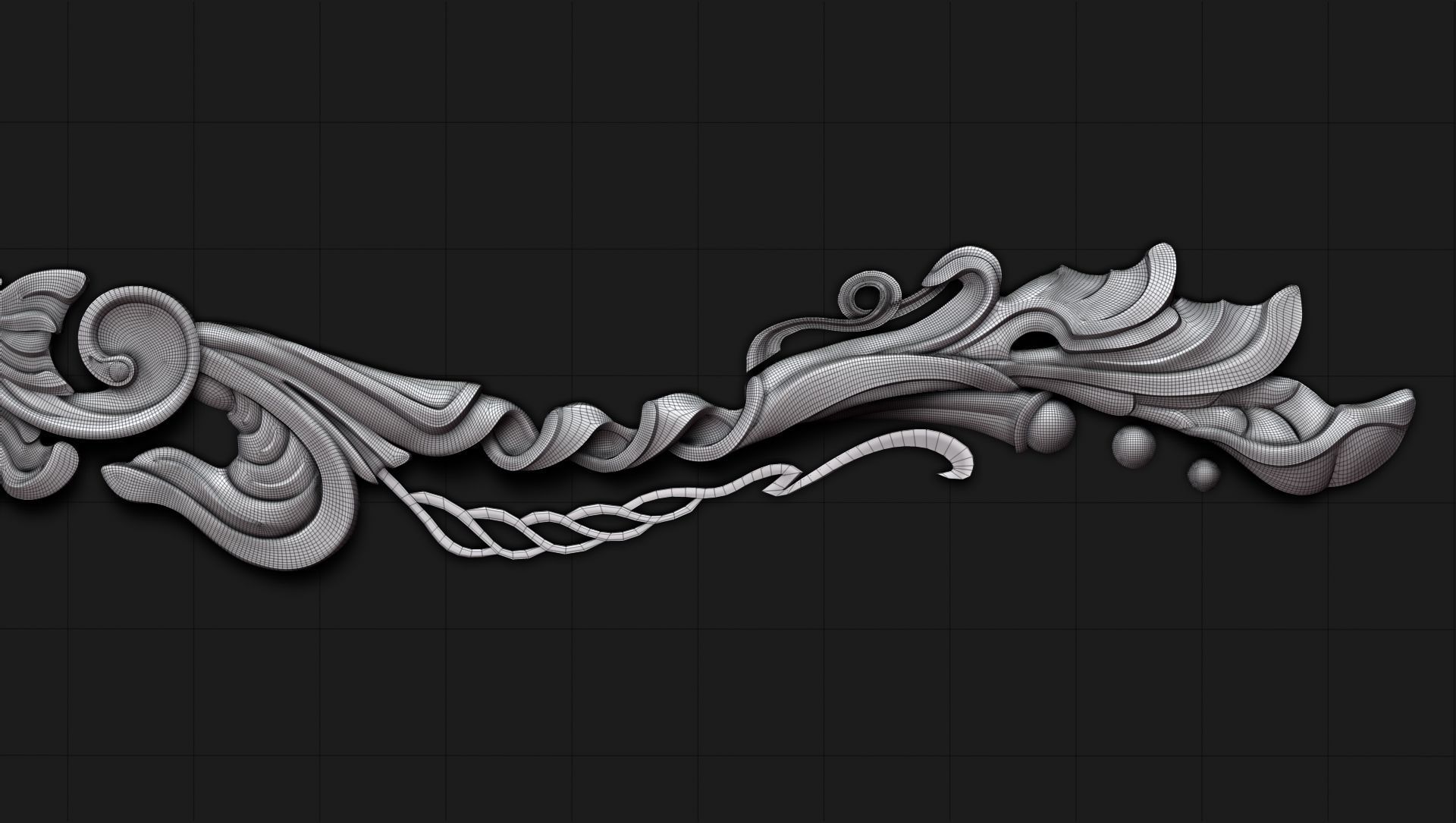 Ornamental underline 3D model 3D printable | CGTrader