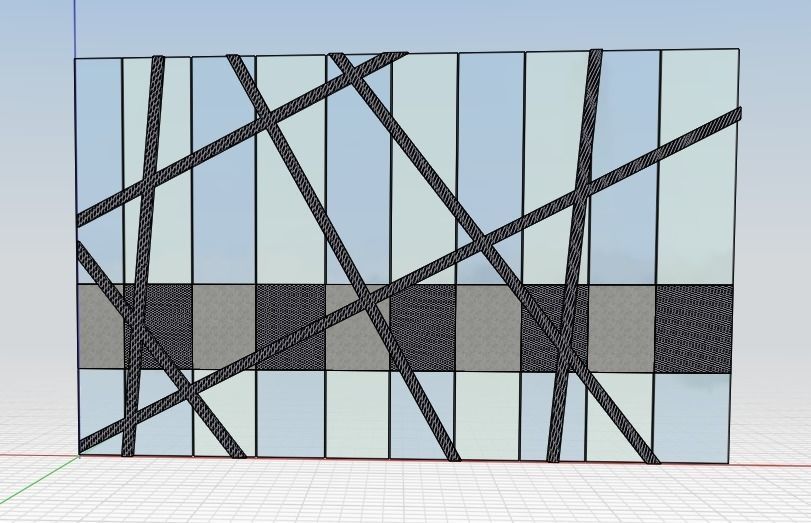screen with curtain wall free 3D model | CGTrader