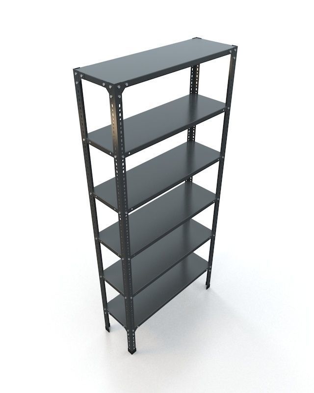 Steel Rack modular shelving library 3D model | CGTrader