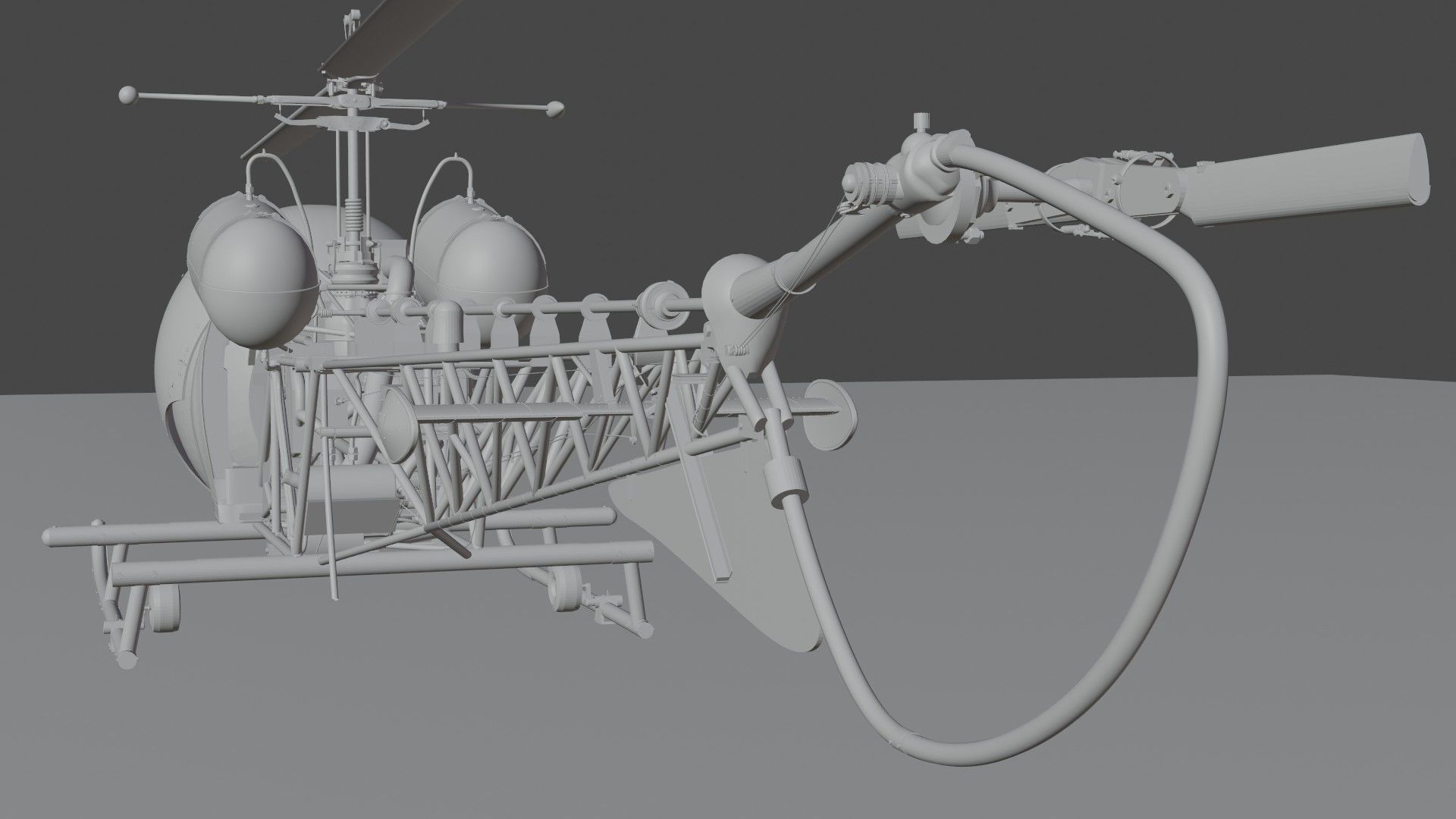 The Bubble Helicopter - Bell 47G - Detailed Model 3D model | CGTrader