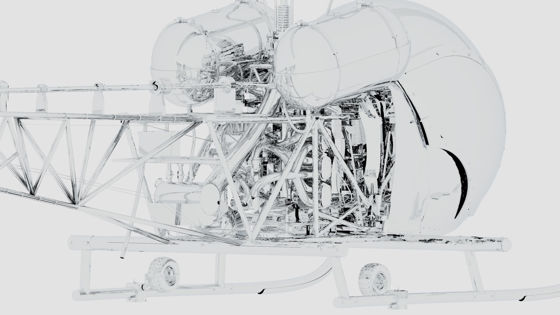 The Bubble Helicopter - Bell 47G - Detailed Model 3D model | CGTrader