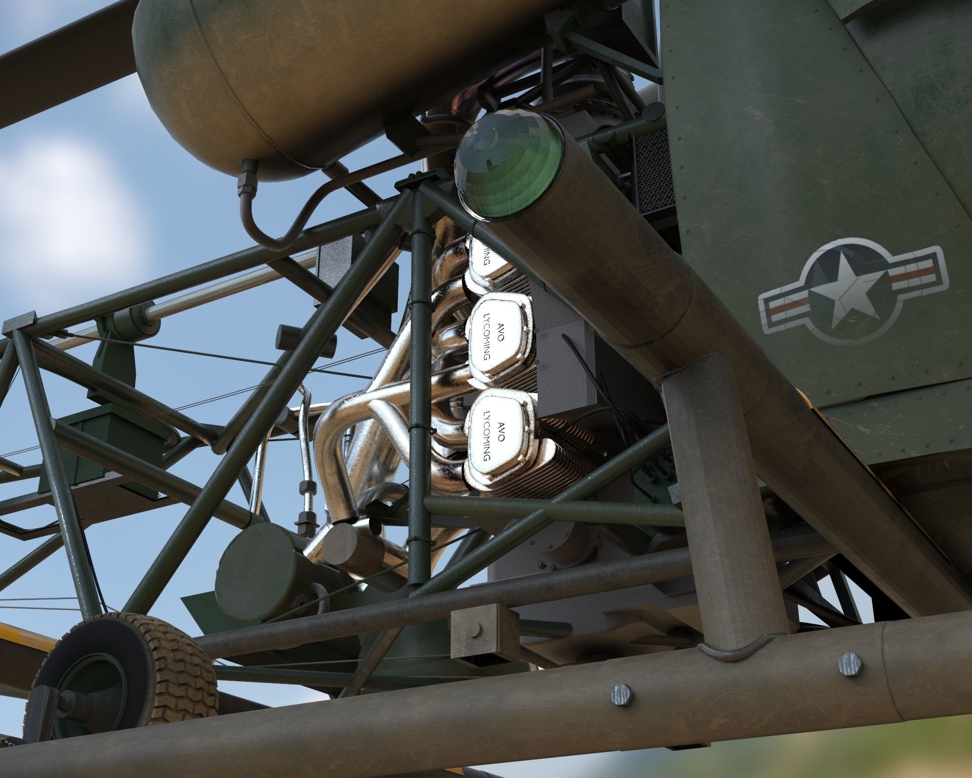 The Bubble Helicopter - Bell 47G - Detailed Model 3D model | CGTrader