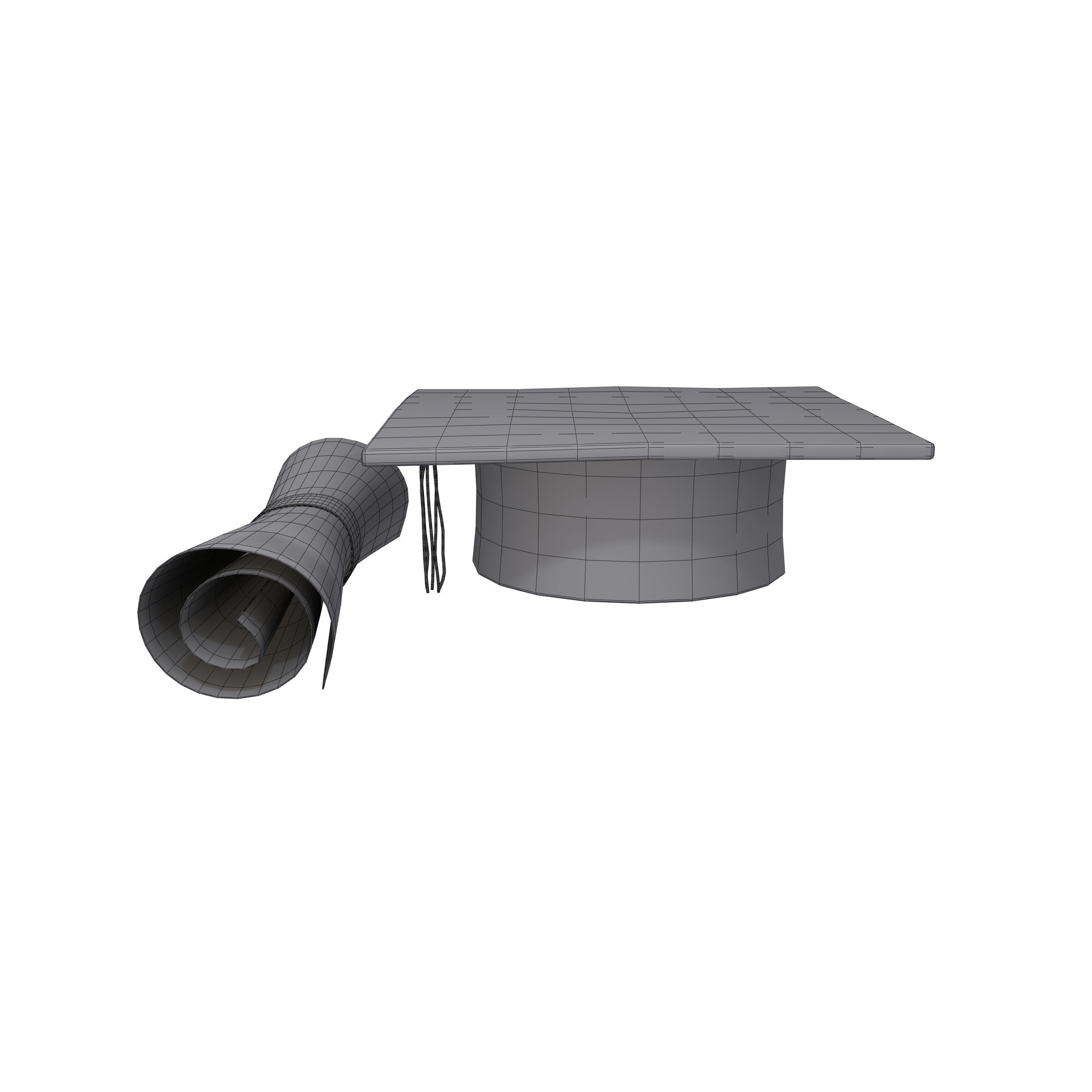 Graduation Cap and Diploma 3D model | CGTrader