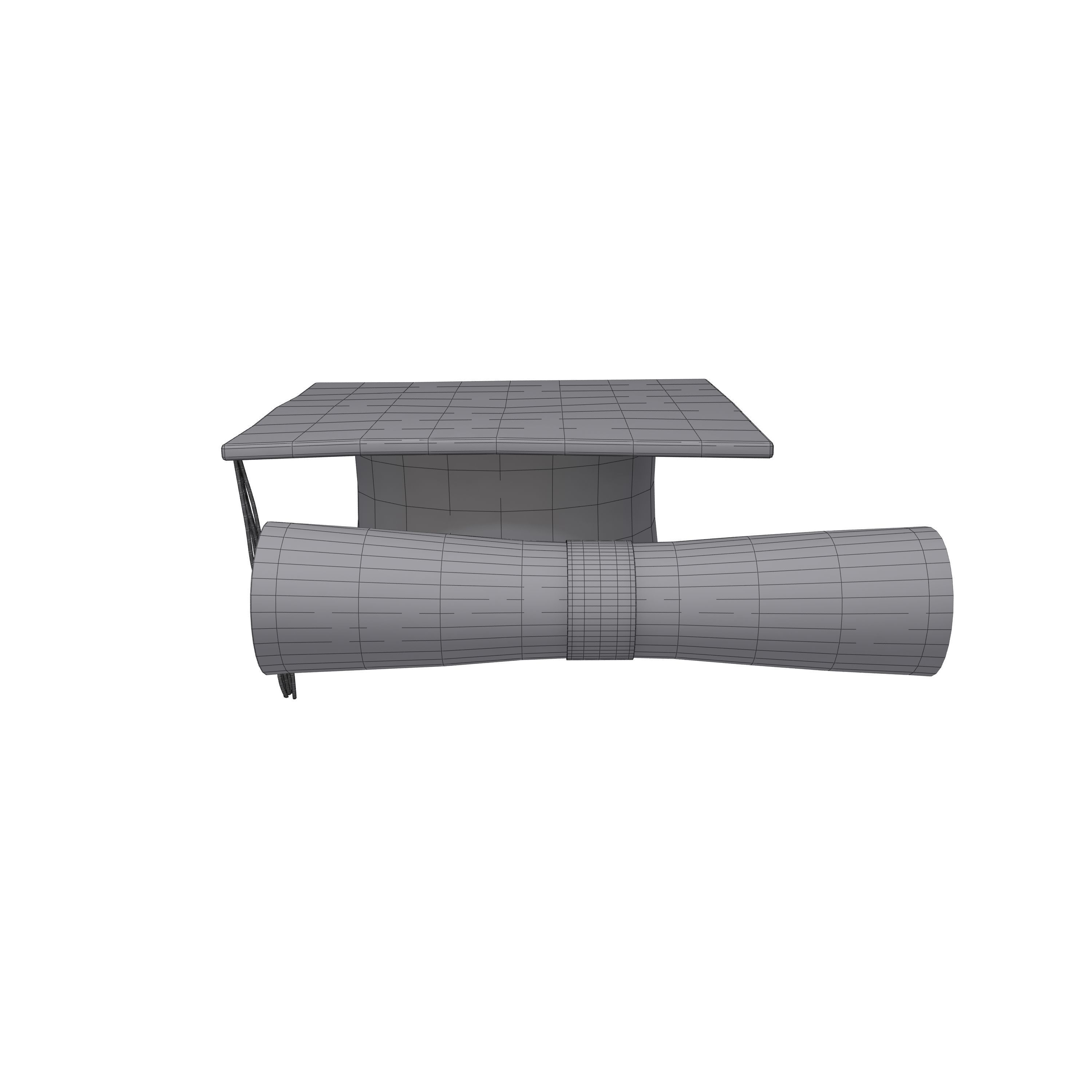Graduation Cap and Diploma 3D model | CGTrader