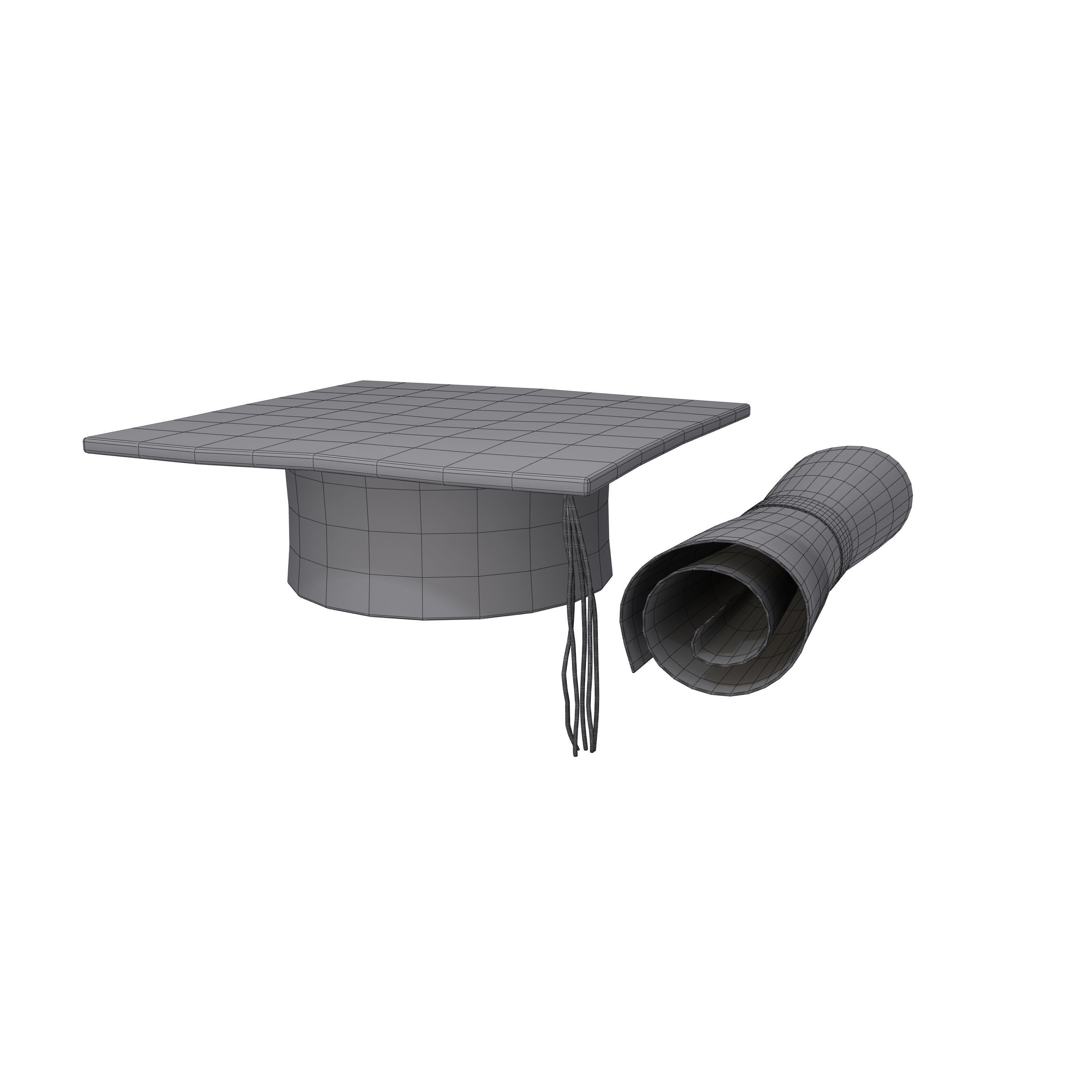 Graduation Cap and Diploma 3D model | CGTrader