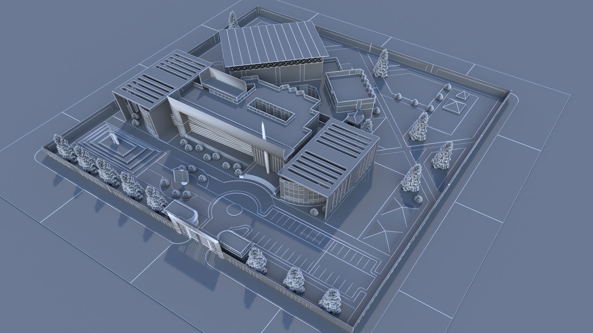cultural center exterior 3D model | CGTrader