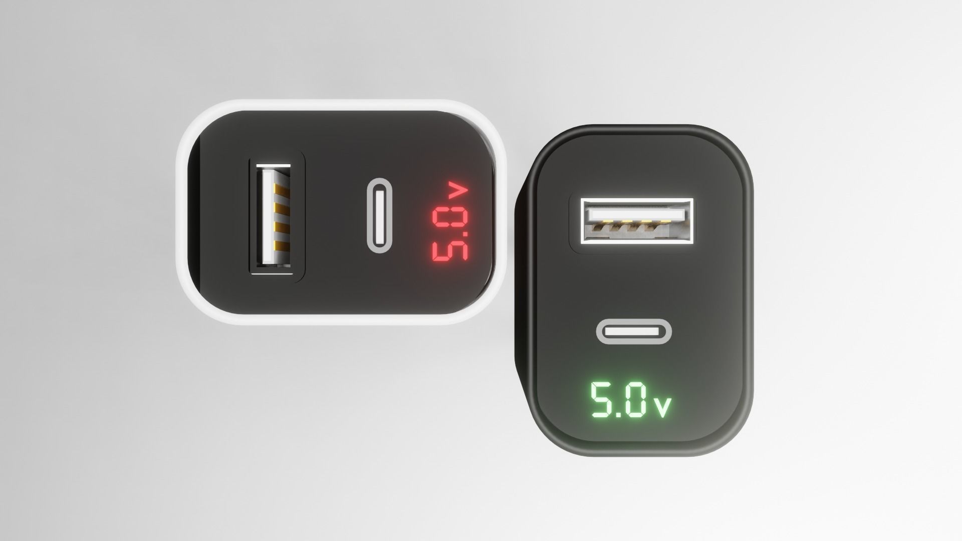 Type C and USB Fast Charger free 3D model | CGTrader