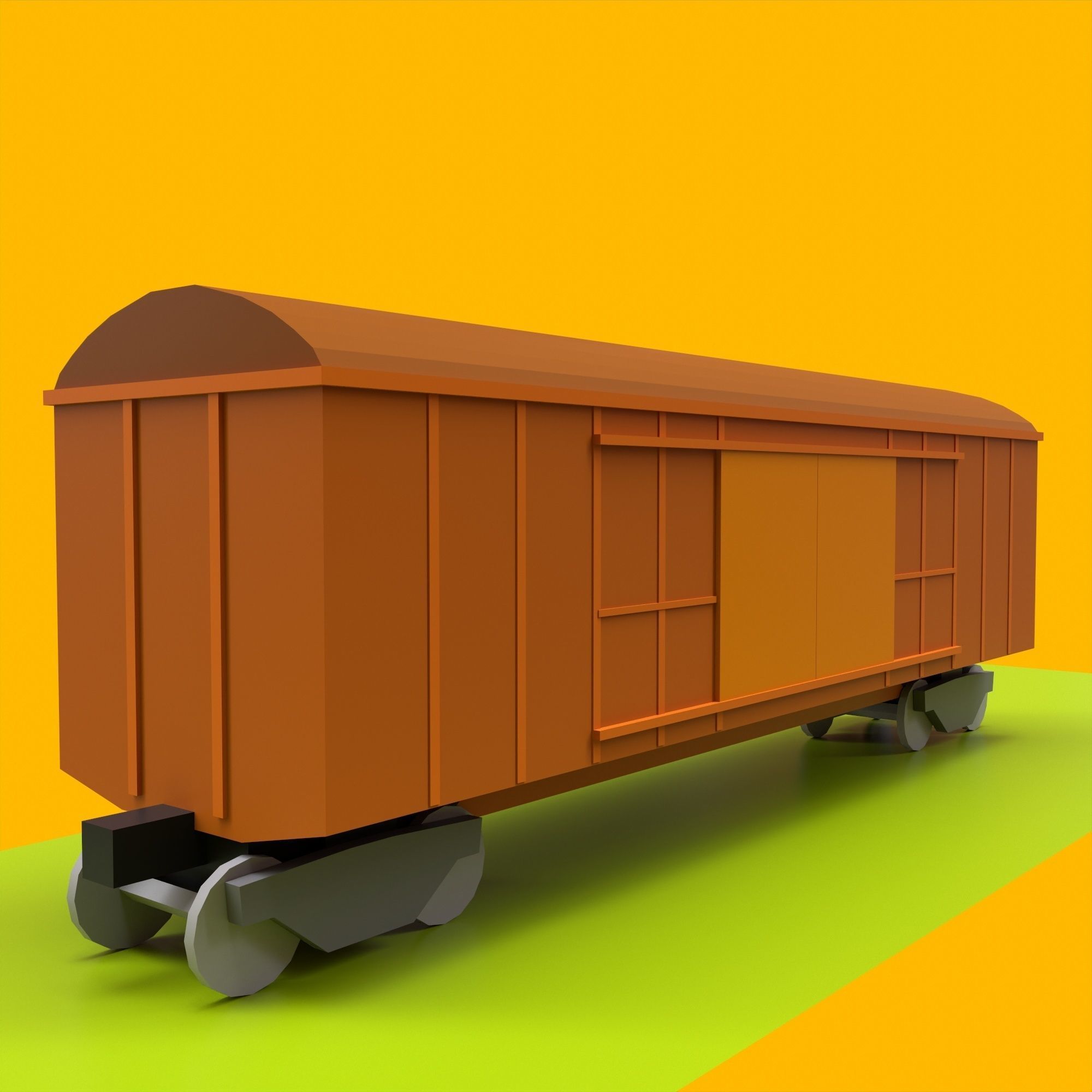 3D model low poly railway train VR / AR / low-poly | CGTrader