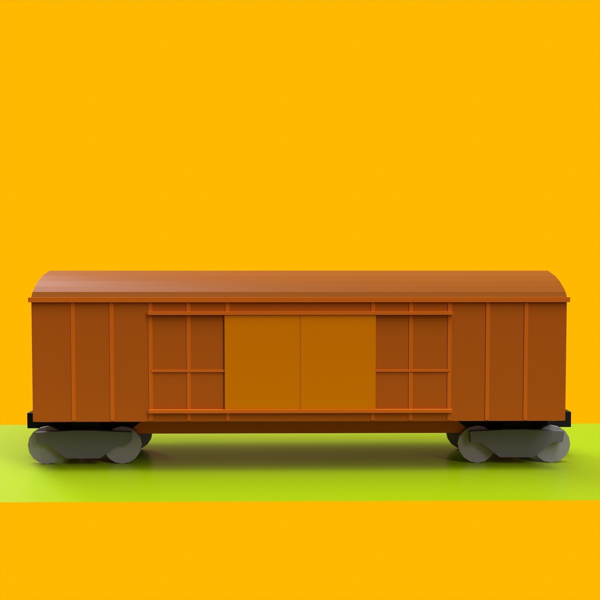 3D model low poly railway train VR / AR / low-poly | CGTrader