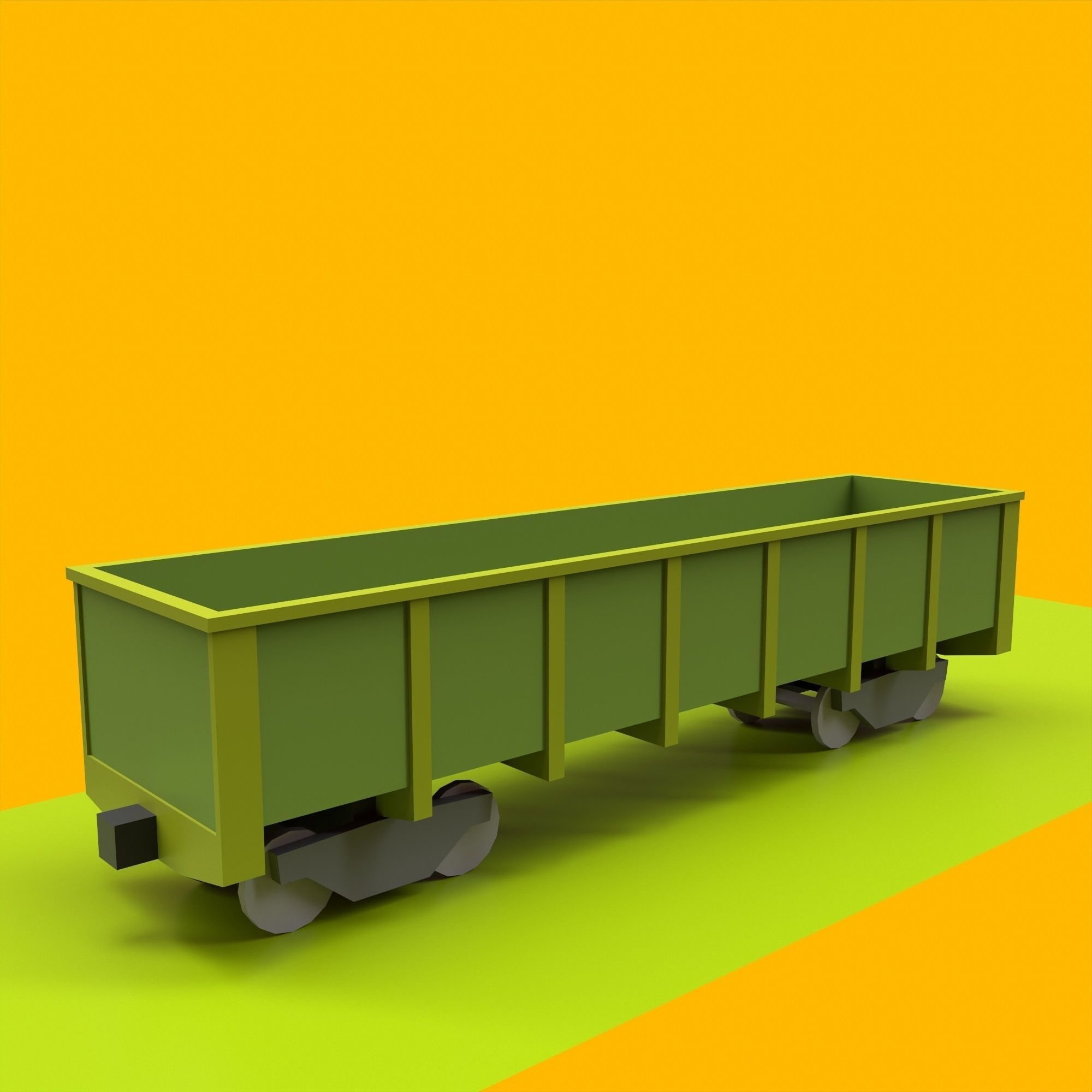 3D model low poly railway train VR / AR / low-poly | CGTrader