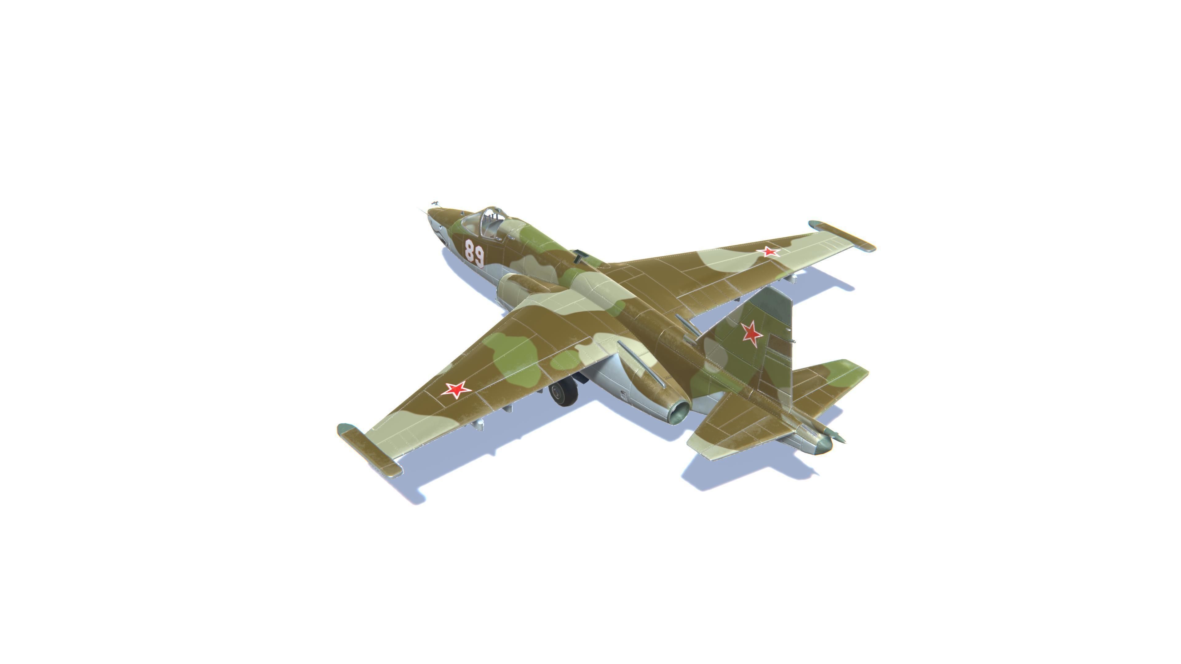 3D model SU-25 Frogfoot Jet Fighter Aircraft VR / AR / low-poly | CGTrader