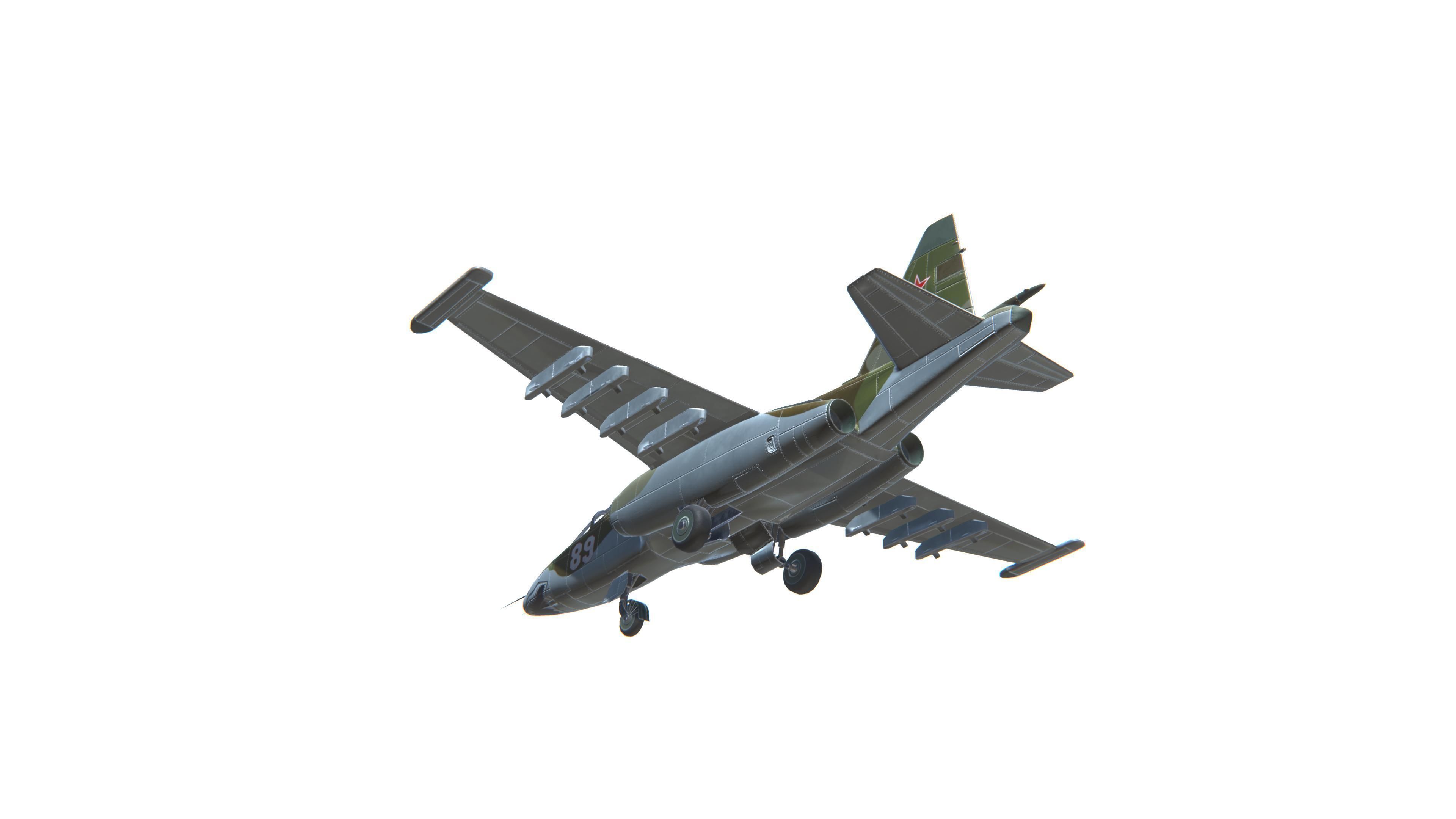 3D model SU-25 Frogfoot Jet Fighter Aircraft VR / AR / low-poly | CGTrader