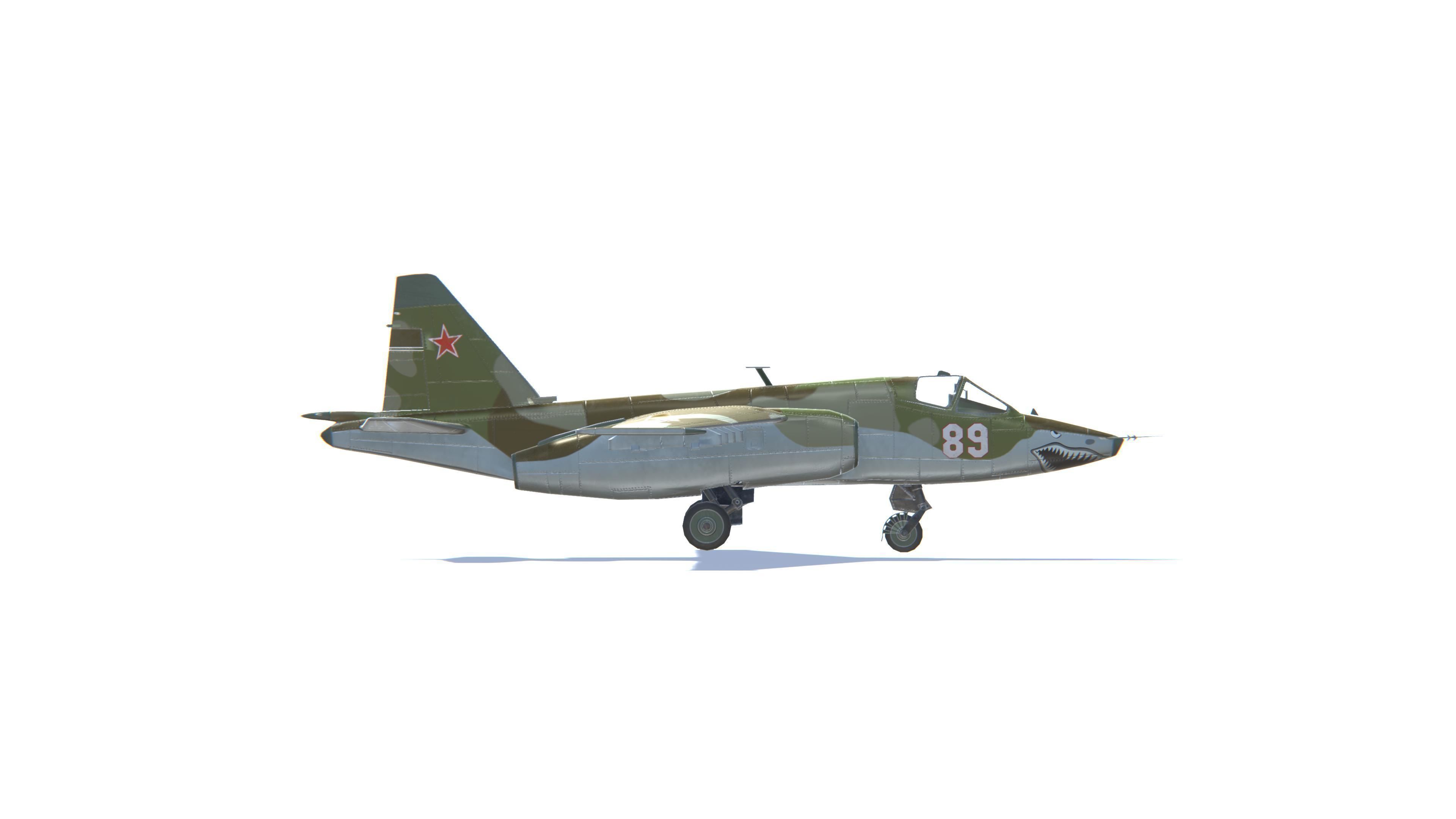 3D model SU-25 Frogfoot Jet Fighter Aircraft VR / AR / low-poly | CGTrader