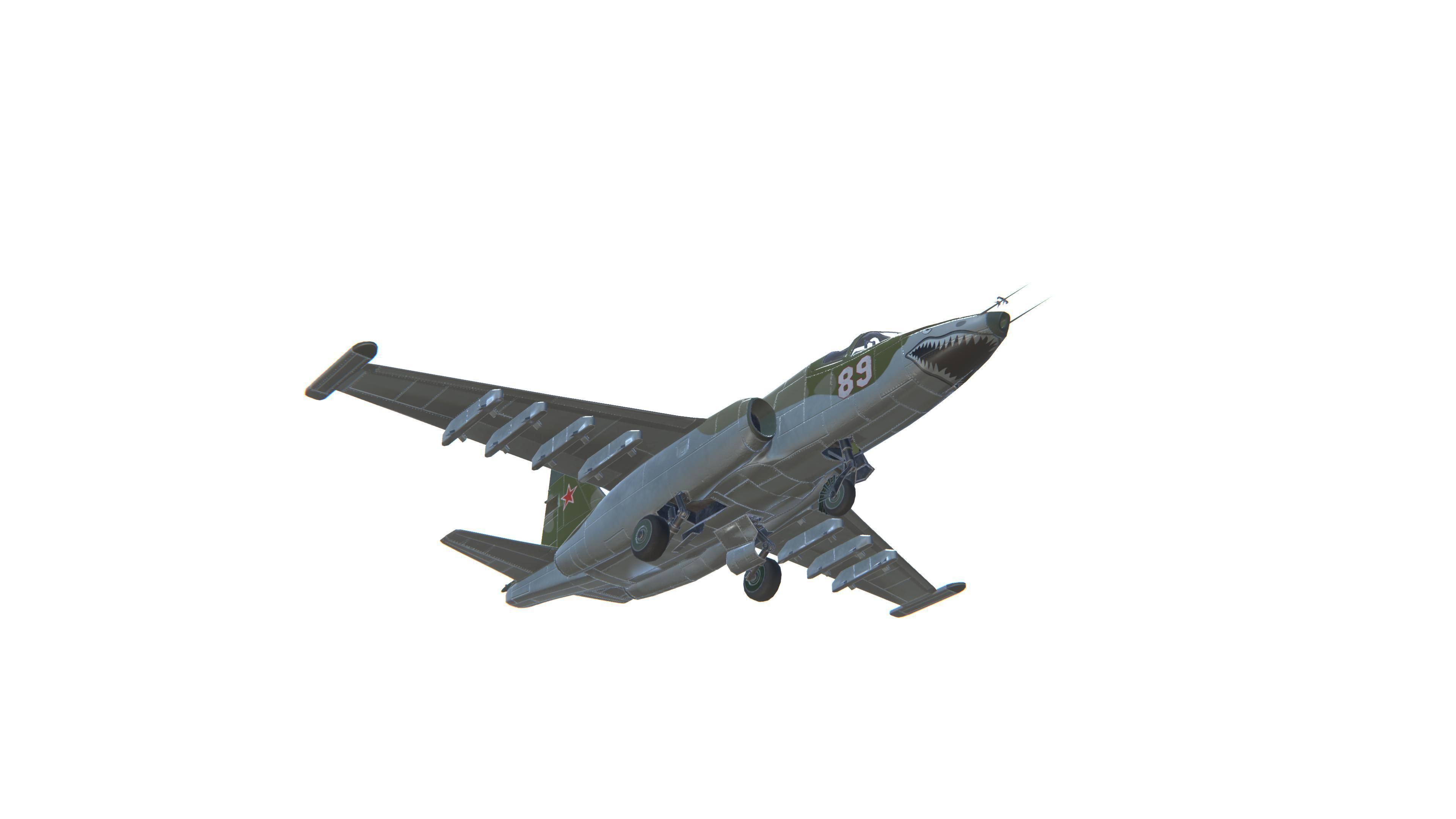 3D model SU-25 Frogfoot Jet Fighter Aircraft VR / AR / low-poly | CGTrader