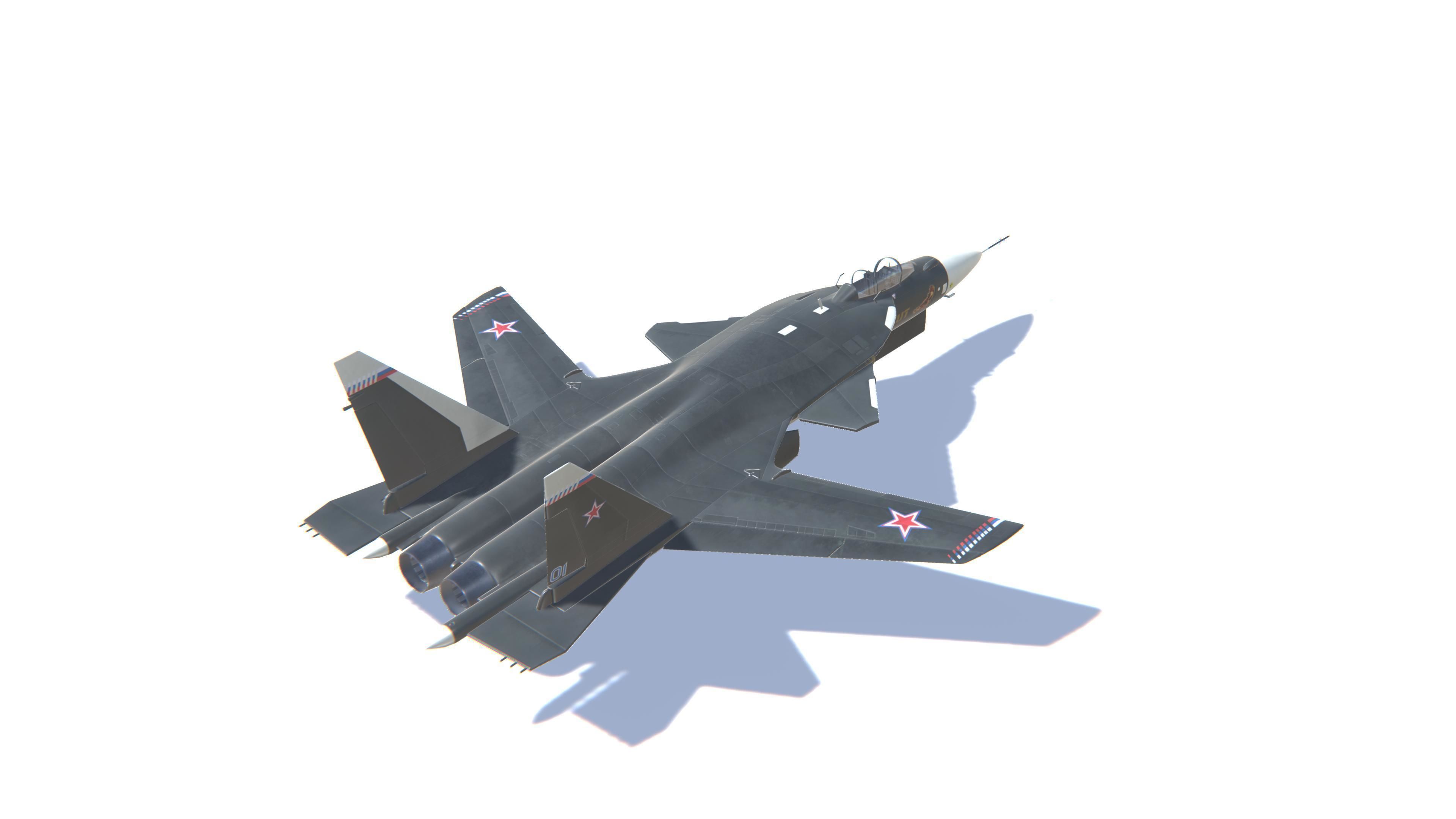 3D model SU-47 Firkin Jet Fighter Aircraft VR / AR / low-poly | CGTrader