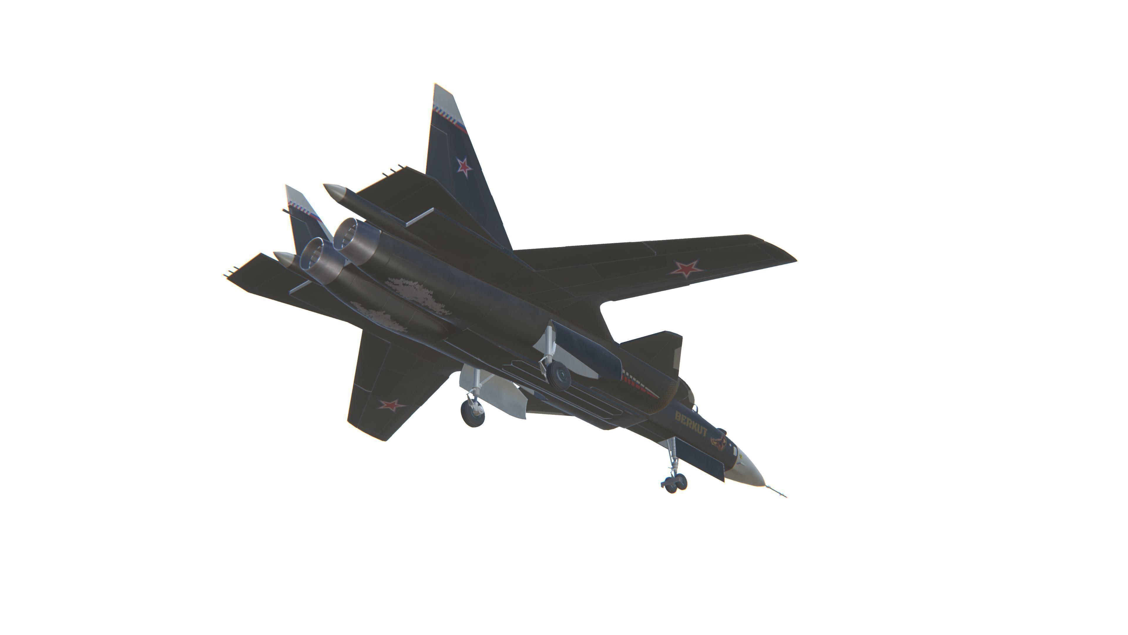 3D model SU-47 Firkin Jet Fighter Aircraft VR / AR / low-poly | CGTrader