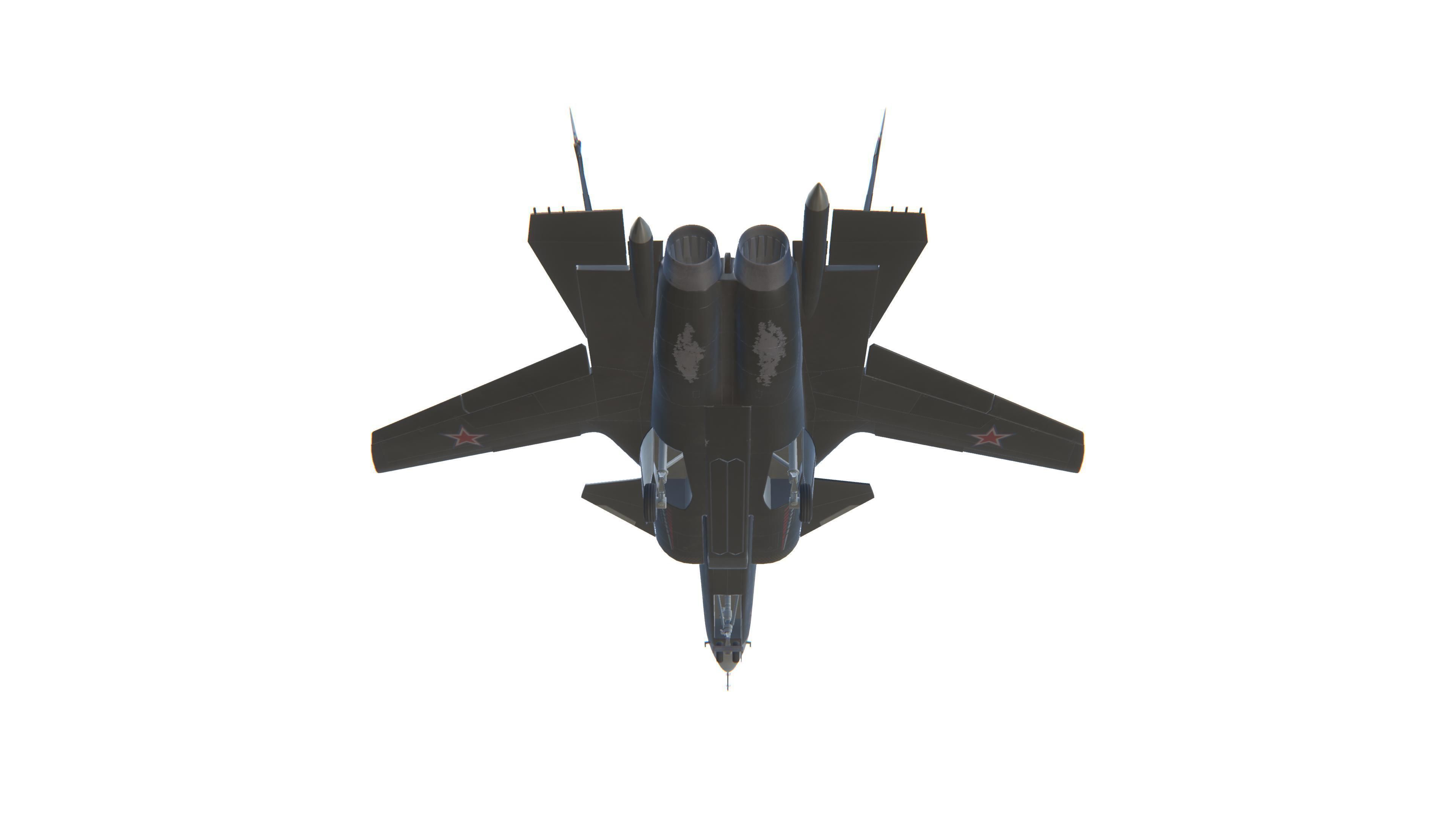 3D model SU-47 Firkin Jet Fighter Aircraft VR / AR / low-poly | CGTrader