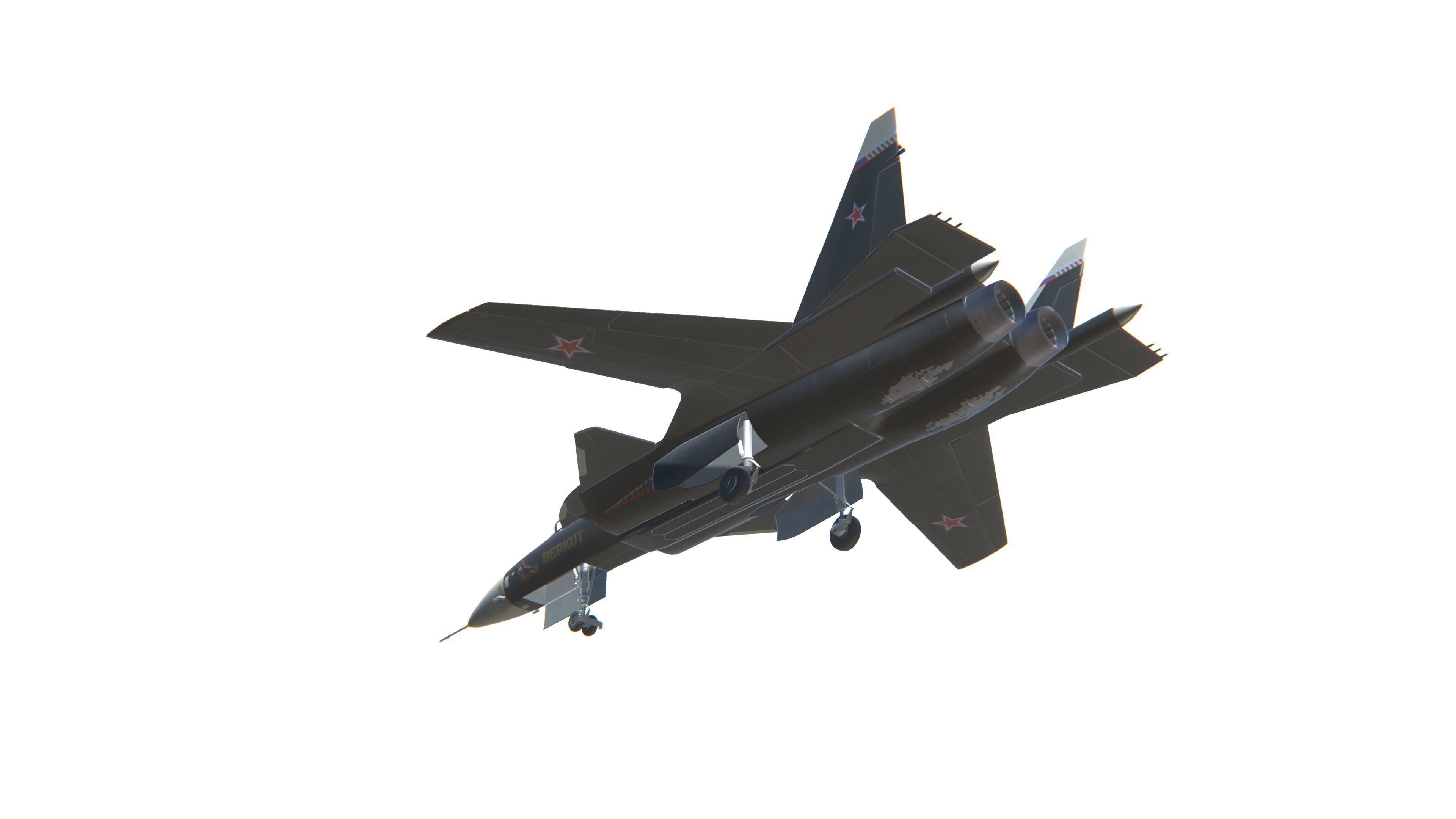 3D model SU-47 Firkin Jet Fighter Aircraft VR / AR / low-poly | CGTrader