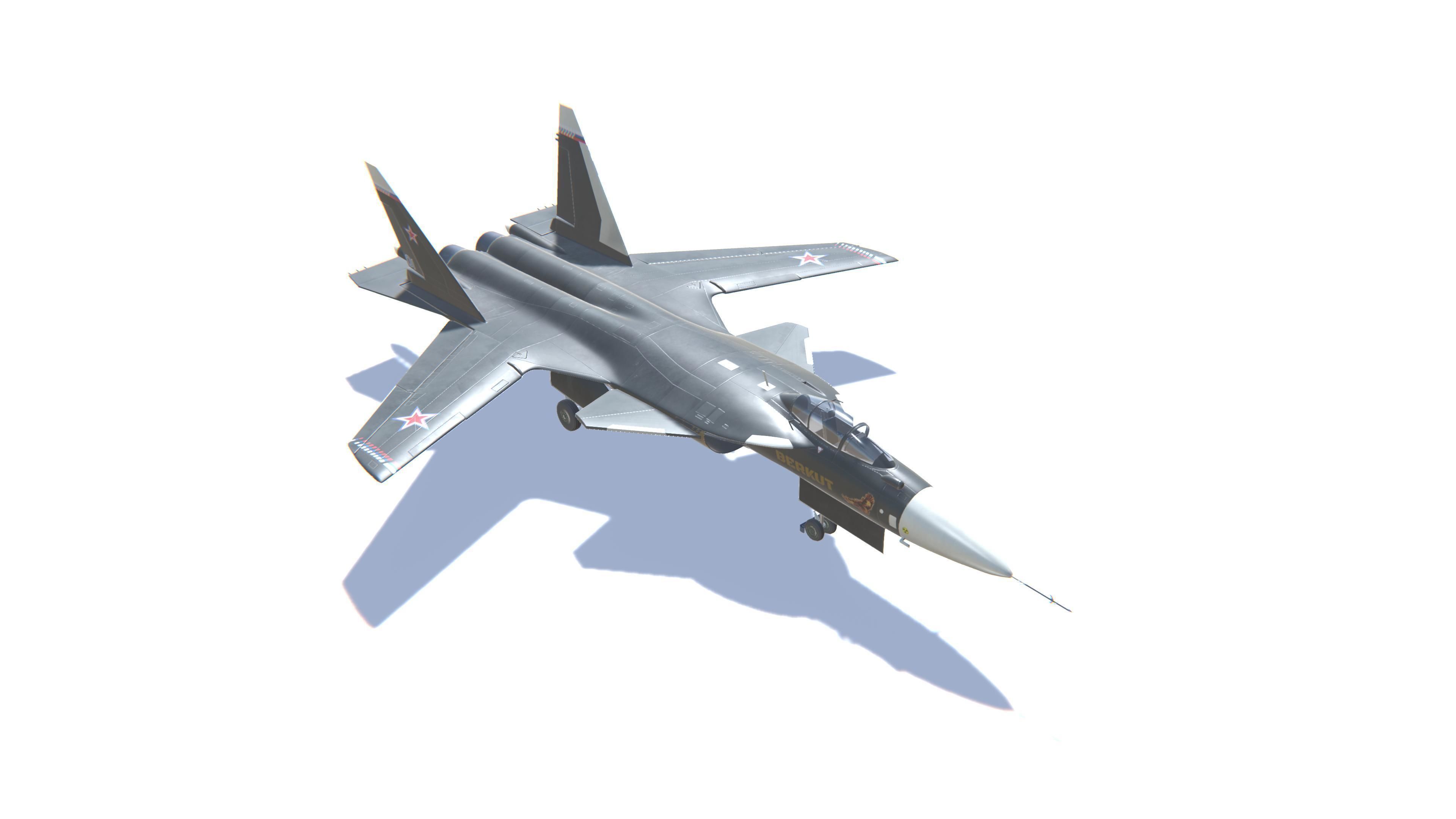 3D model SU-47 Firkin Jet Fighter Aircraft VR / AR / low-poly | CGTrader