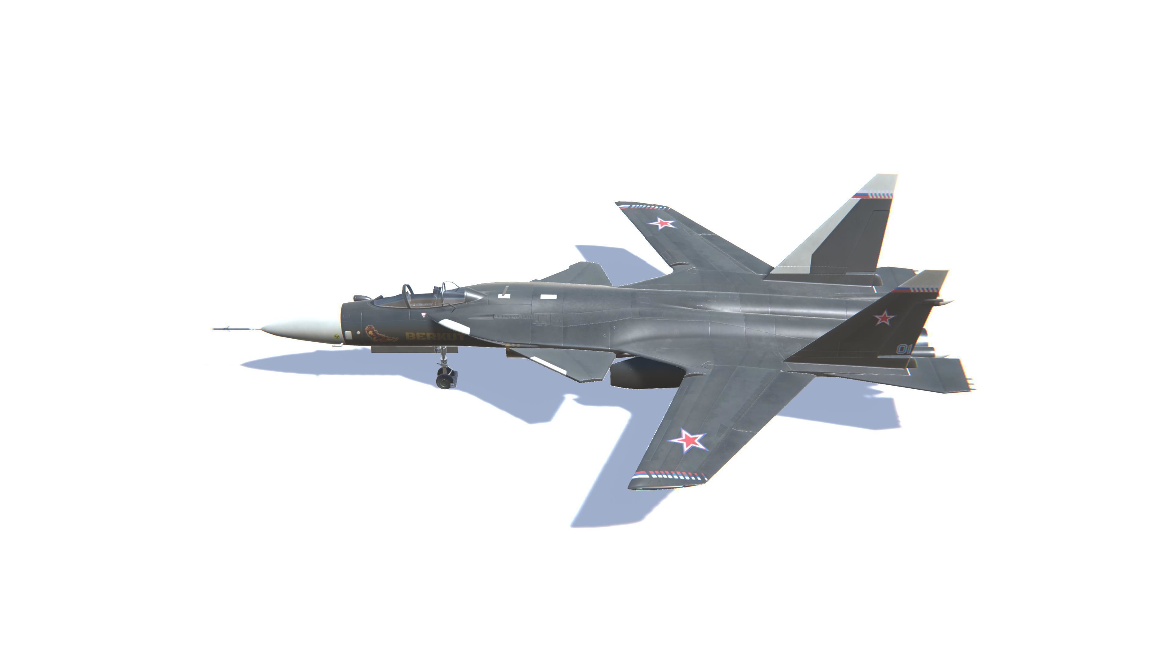 3D model SU-47 Firkin Jet Fighter Aircraft VR / AR / low-poly | CGTrader