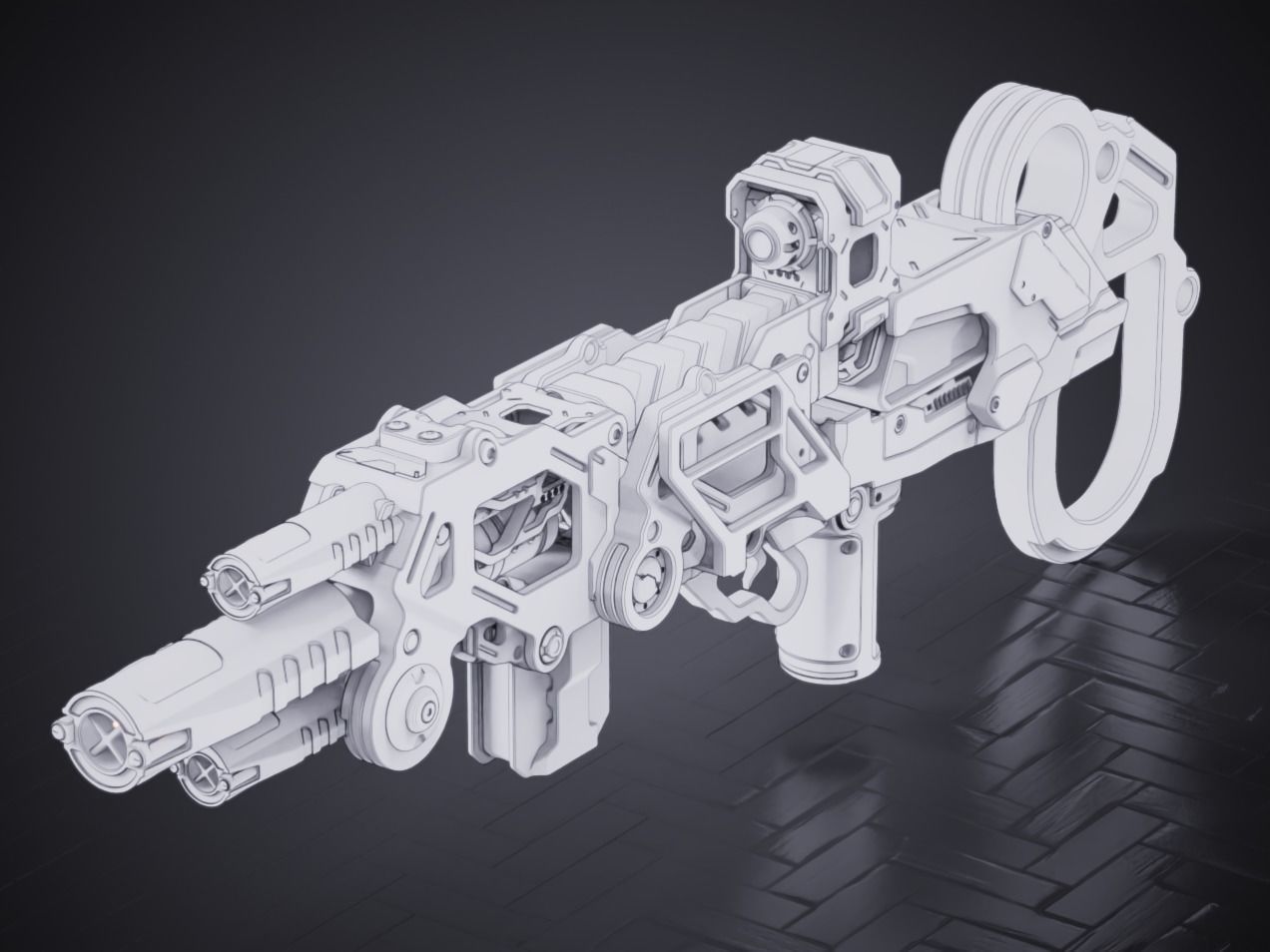 3D model Sci-fi LMG Gun VR / AR / low-poly | CGTrader