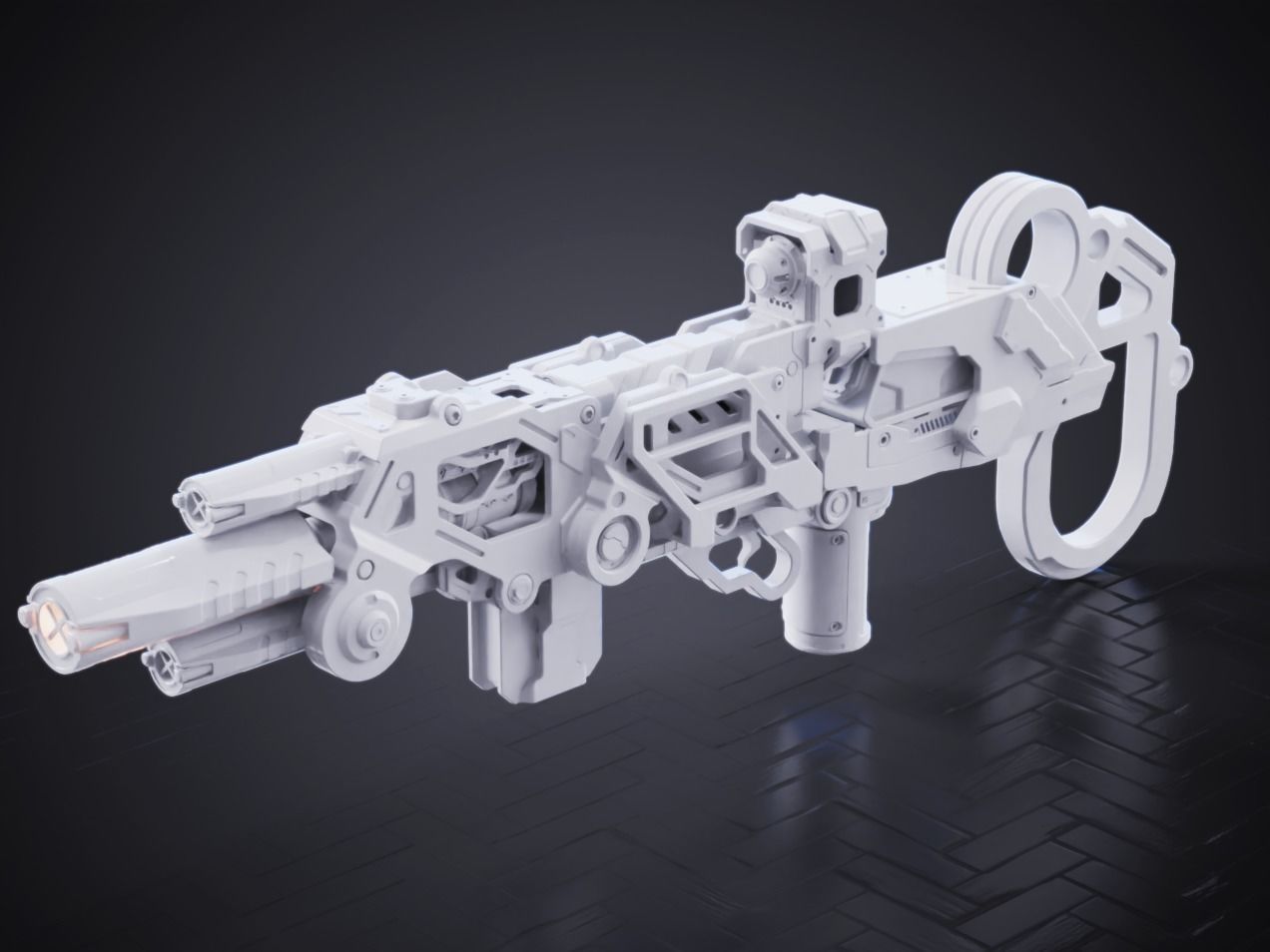 3D model Sci-fi LMG Gun VR / AR / low-poly | CGTrader