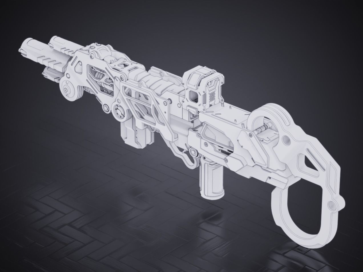 3D model Sci-fi LMG Gun VR / AR / low-poly | CGTrader