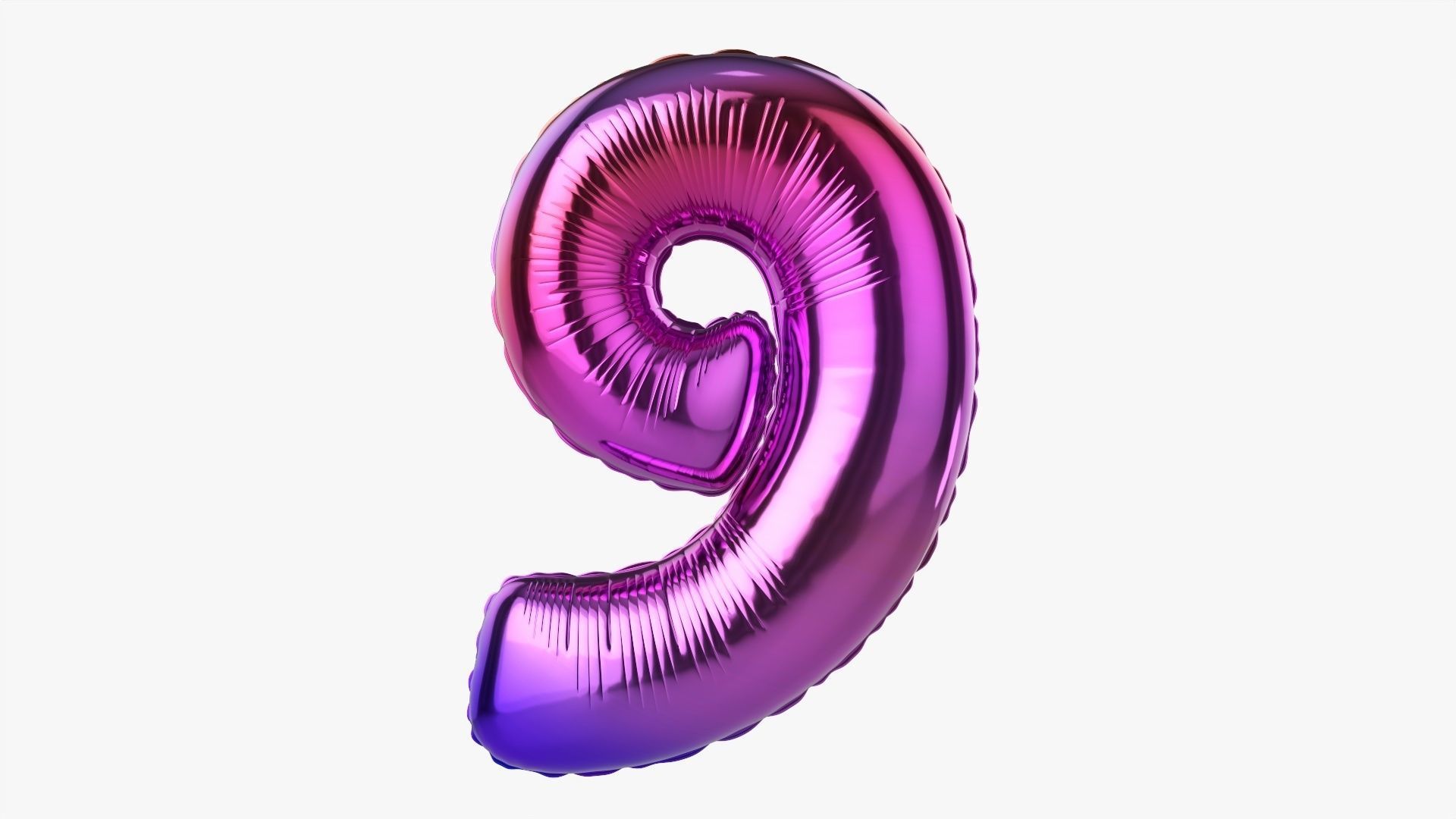 Foil balloon number nine 9 3D model | CGTrader