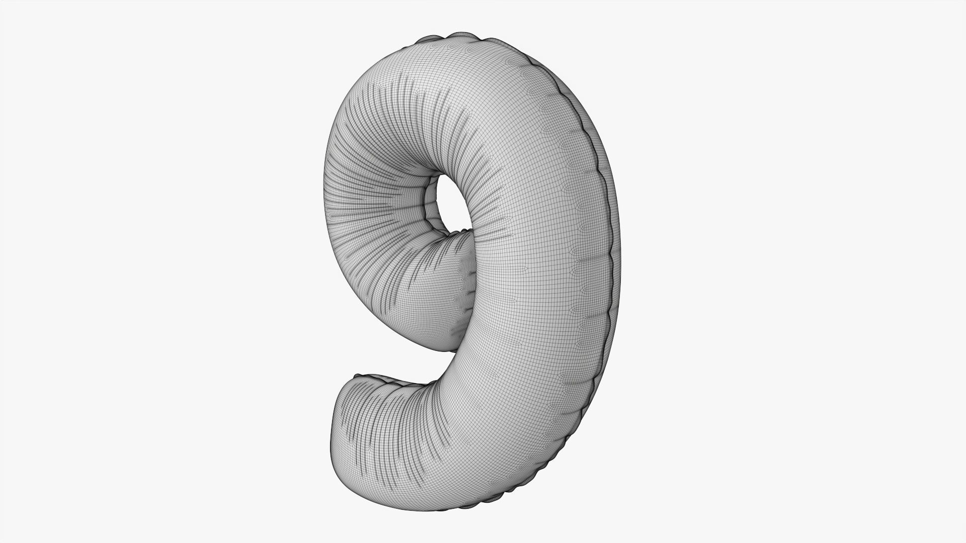 Foil balloon number nine 9 3D model | CGTrader