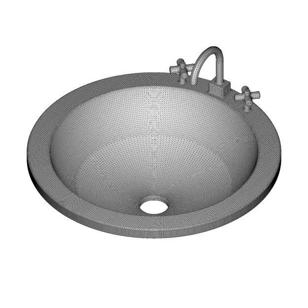 Classic Round Wash Basin 3D model 3D printable | CGTrader
