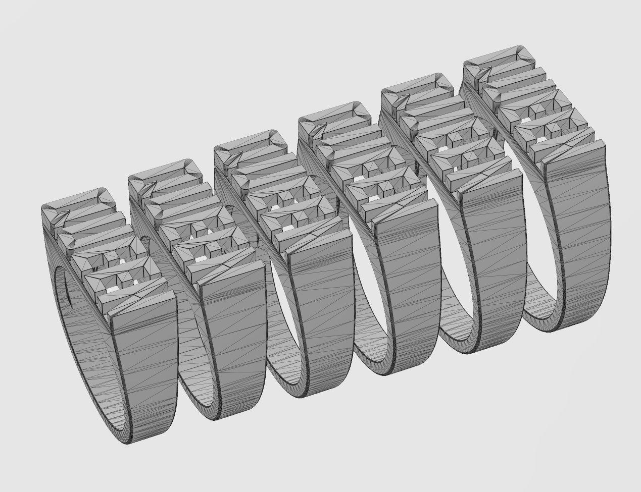 Queen rectangular name ring US size 5to9 3D model 3D printable | CGTrader