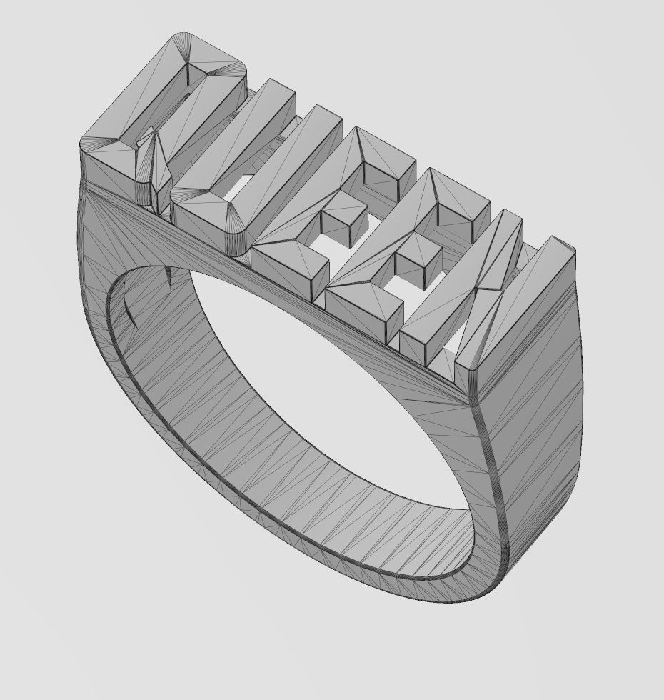Queen rectangular name ring US size 5to9 3D model 3D printable | CGTrader