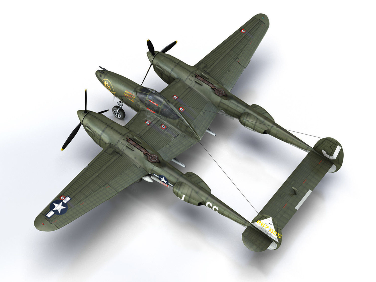 Lockheed P-38 Lightning - Texas Ranger IV 3D model | CGTrader