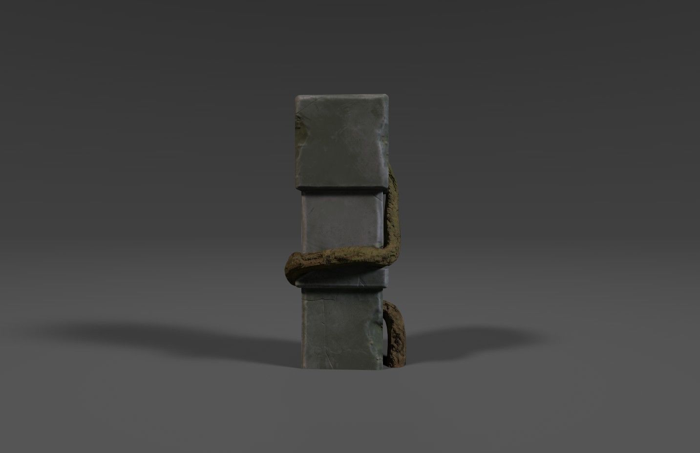 3D model Low-poly stylized stone obelisk with root or vine VR / AR ...