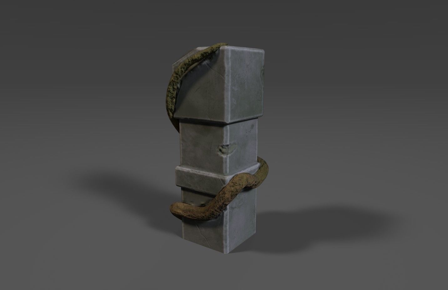 3D model Low-poly stylized stone obelisk with root or vine VR / AR ...