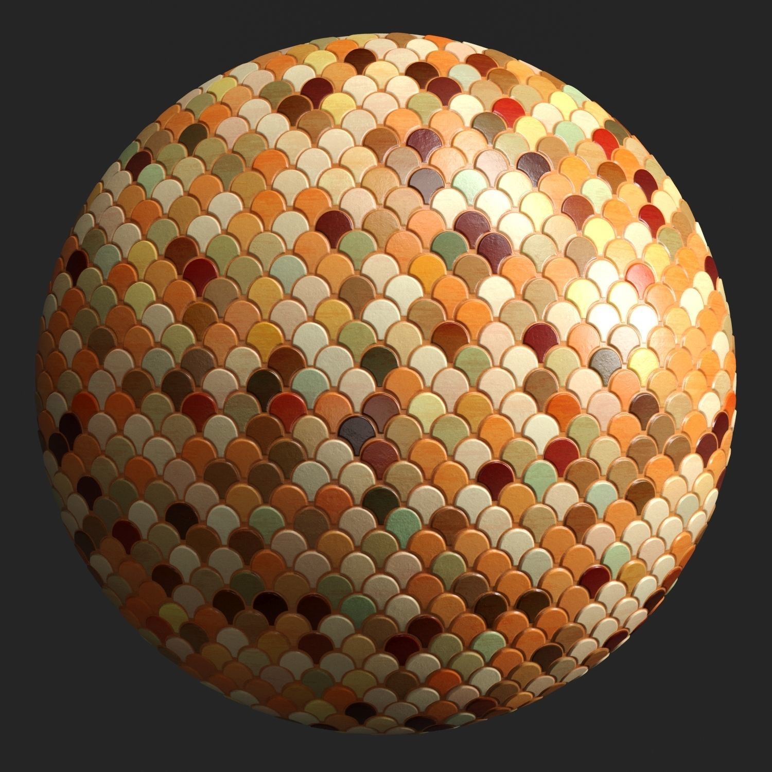 Materials 18- Fish scale tiles PBR 3D model | CGTrader