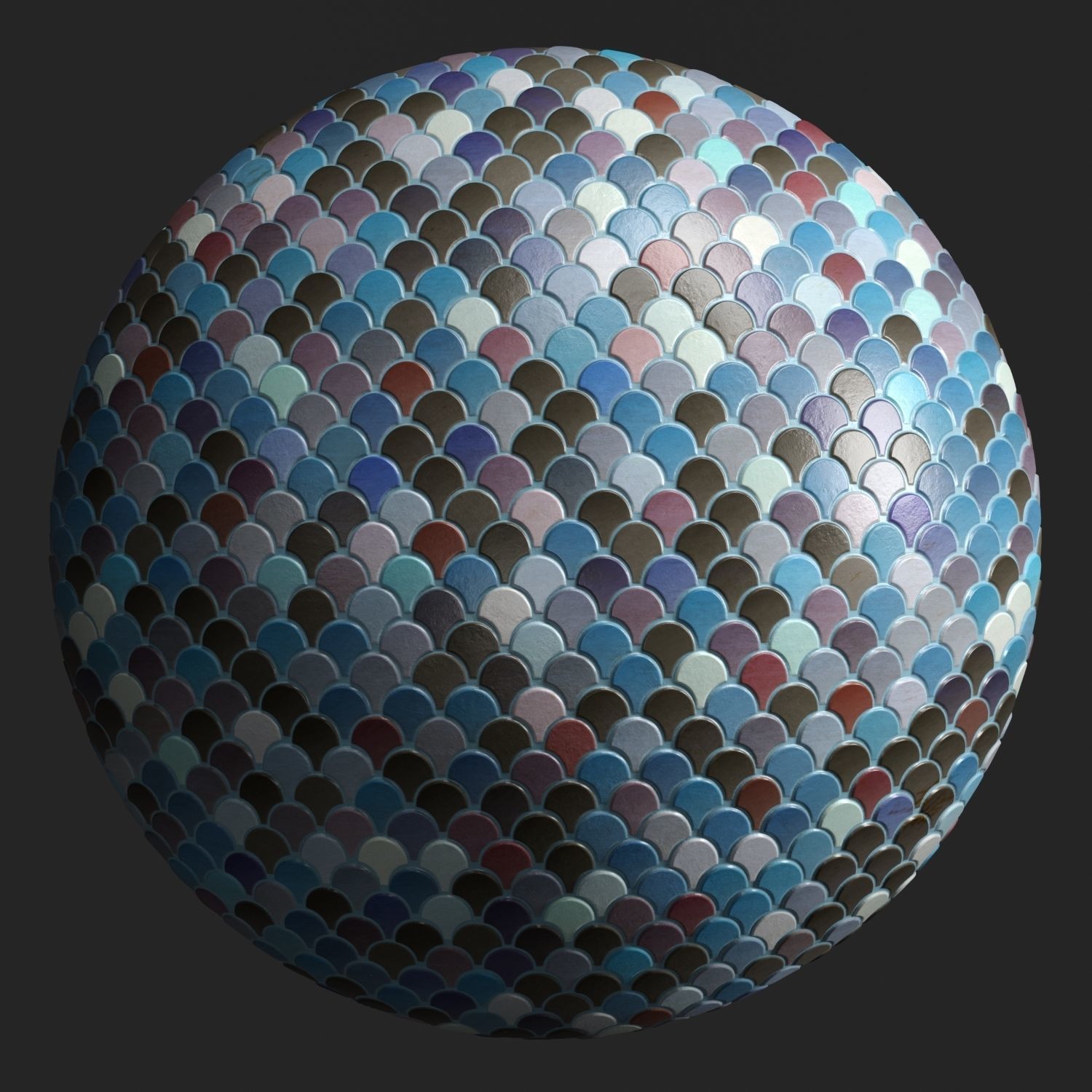 Materials 18- Fish scale tiles PBR 3D model | CGTrader