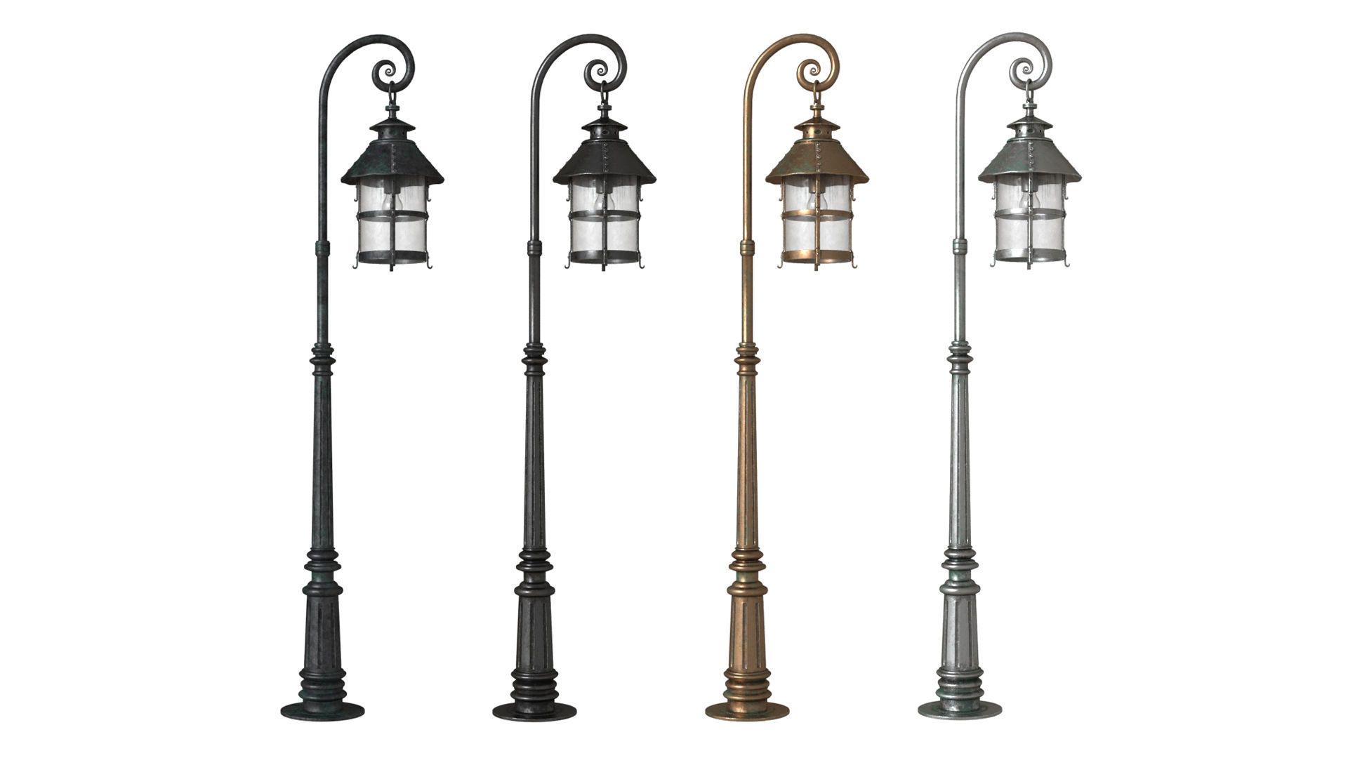 Antique lamp post 3D model | CGTrader