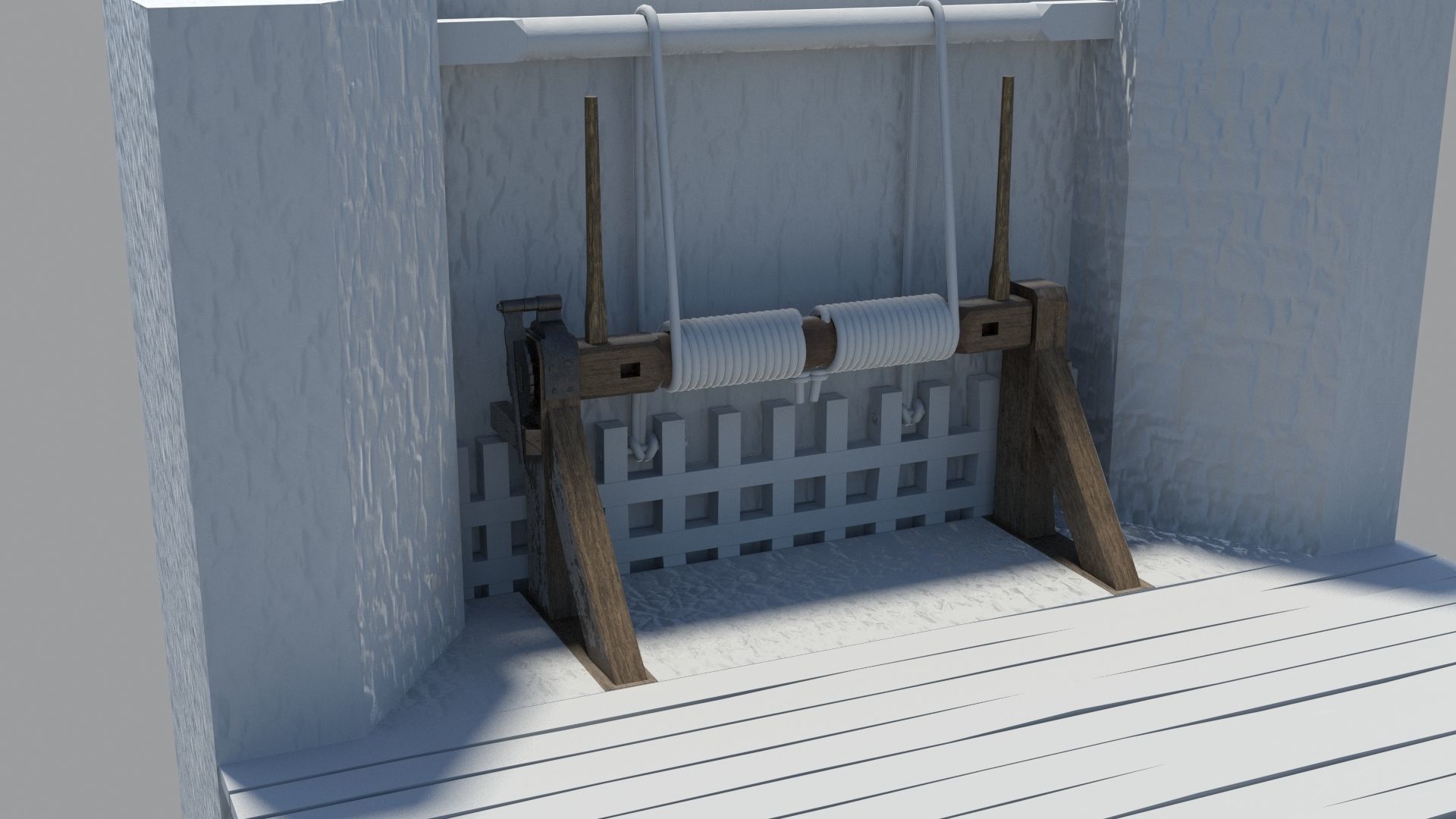3D model Medieval castle gate winch VR / AR / low-poly | CGTrader
