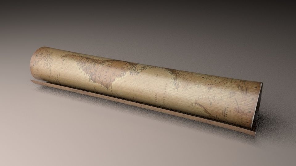 3D model Rolled Old - Antique Map VR / AR / low-poly | CGTrader