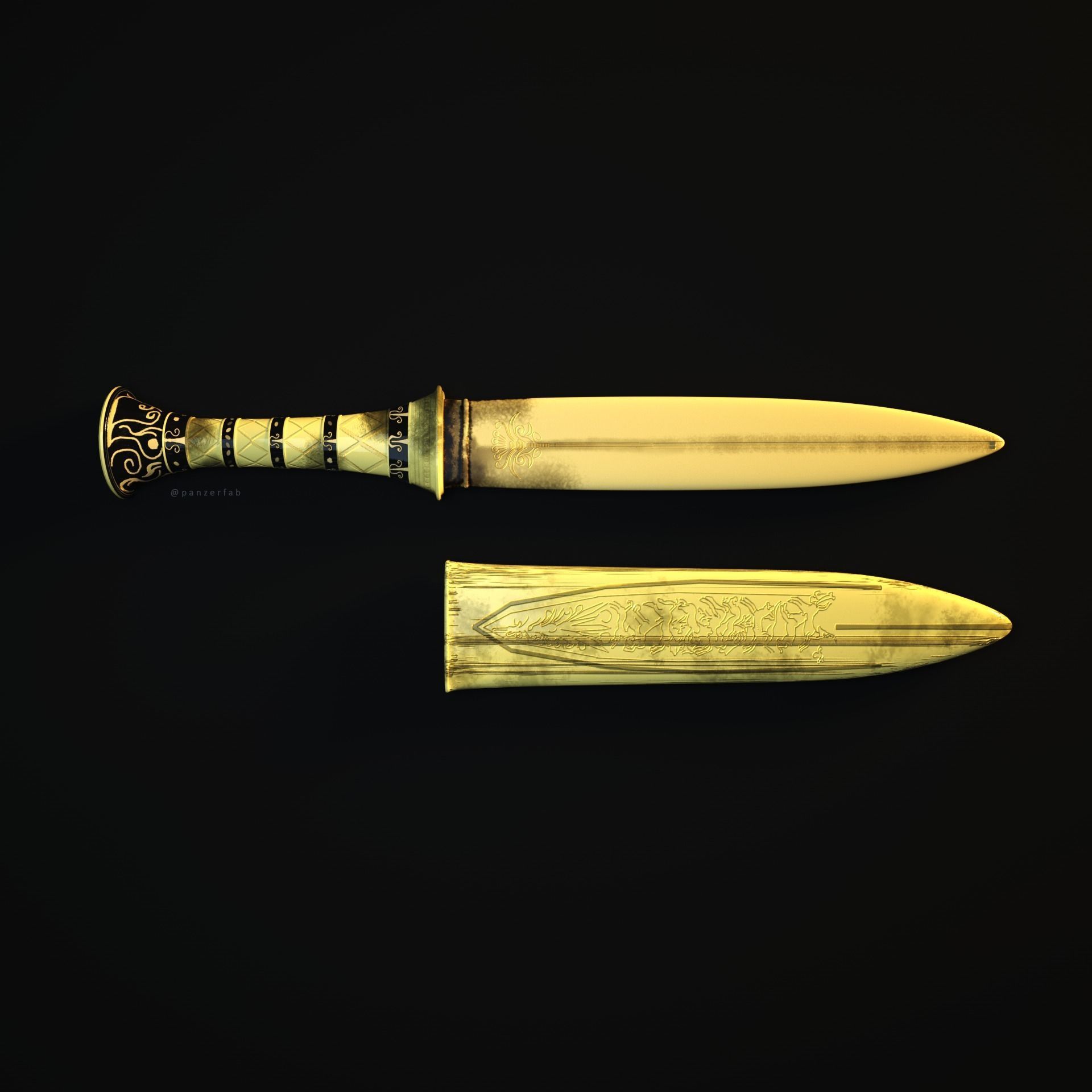 Tutankamon dagger 3D model | CGTrader